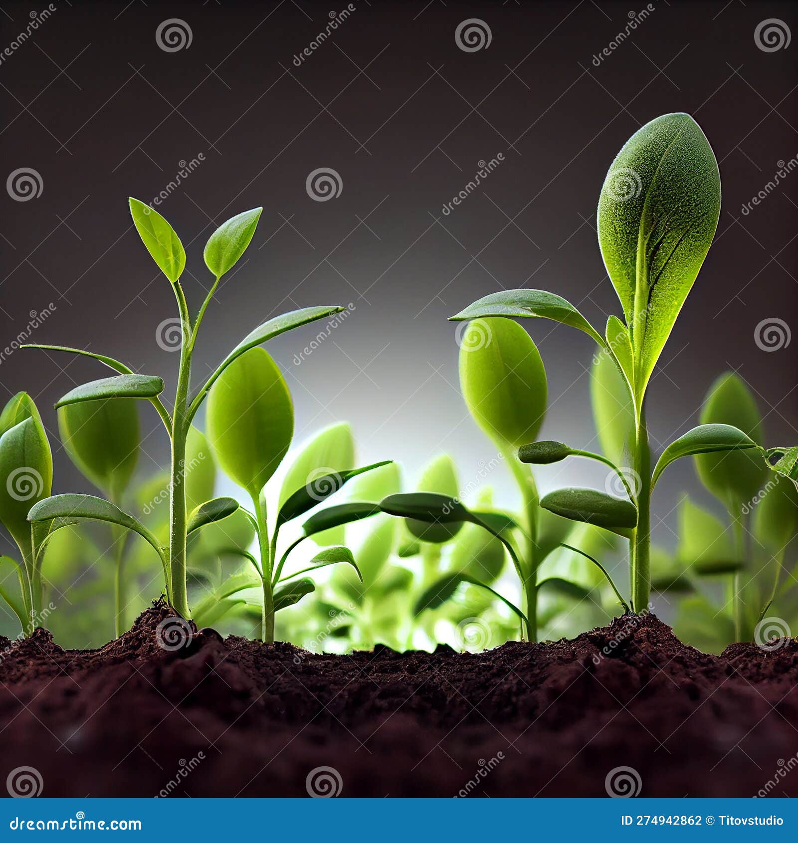 Sprouts of Seedlings Arranged in Rows in the Garden Stock Illustration ...