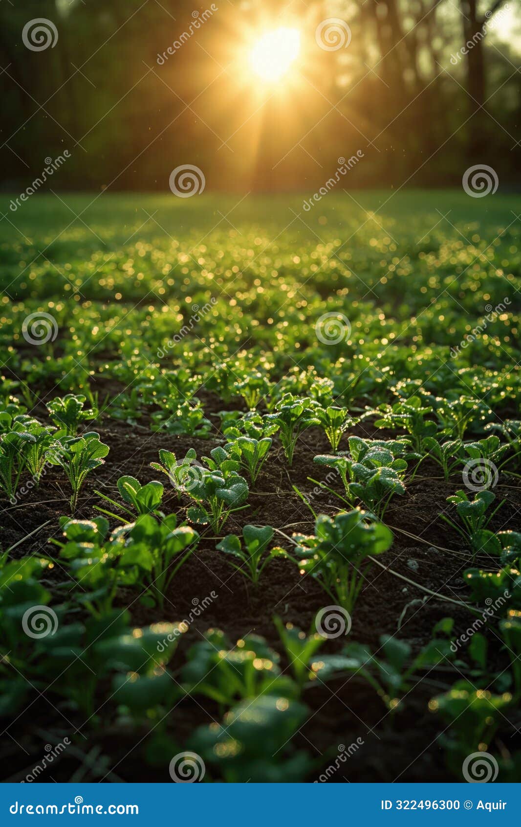 Sprouts in the Spring Field. Agriculture Banner. Sprouting Seeds from a ...