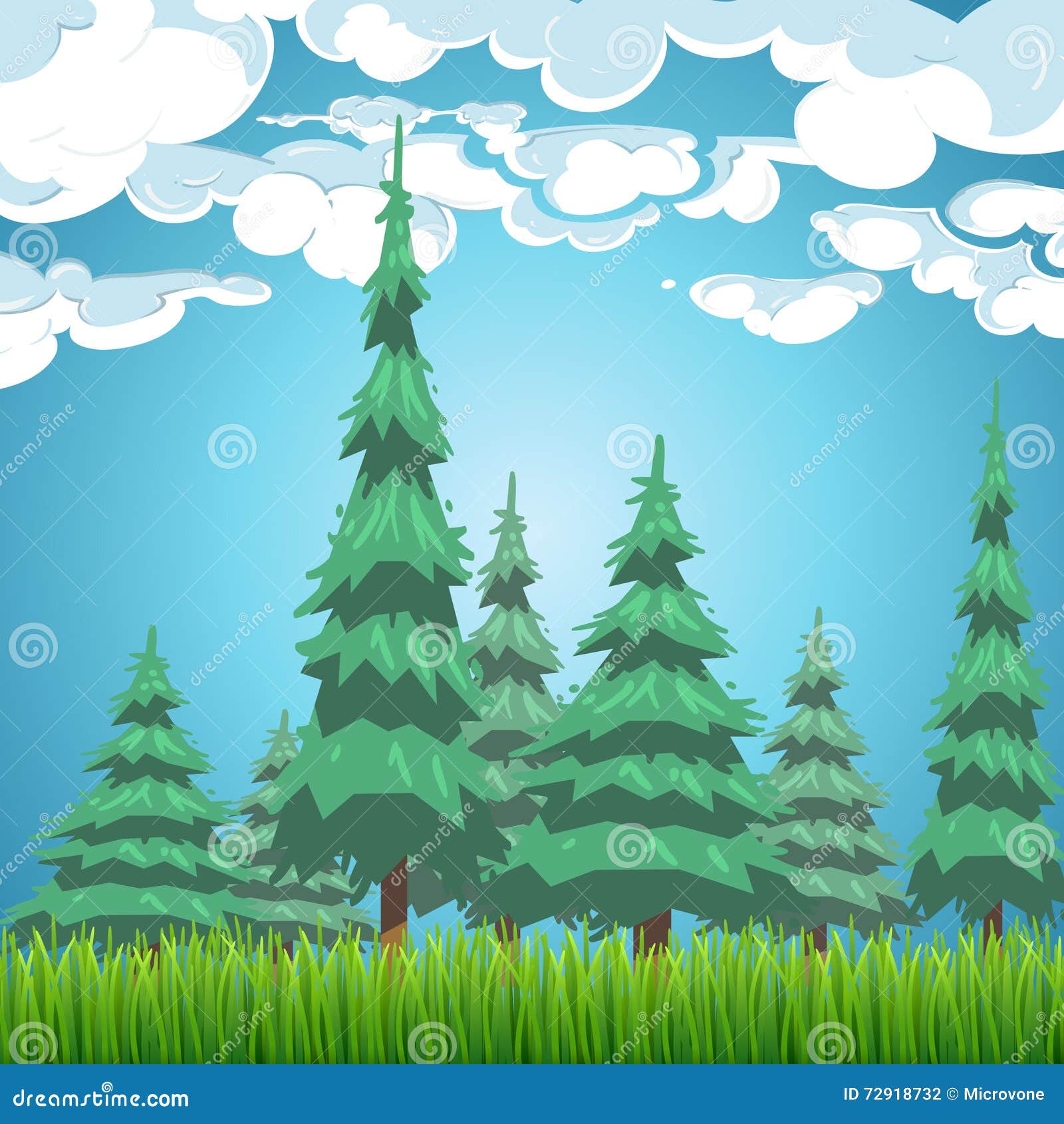 Spruce Forest Nature Landscape Stock Vector - Illustration of bookmark ...