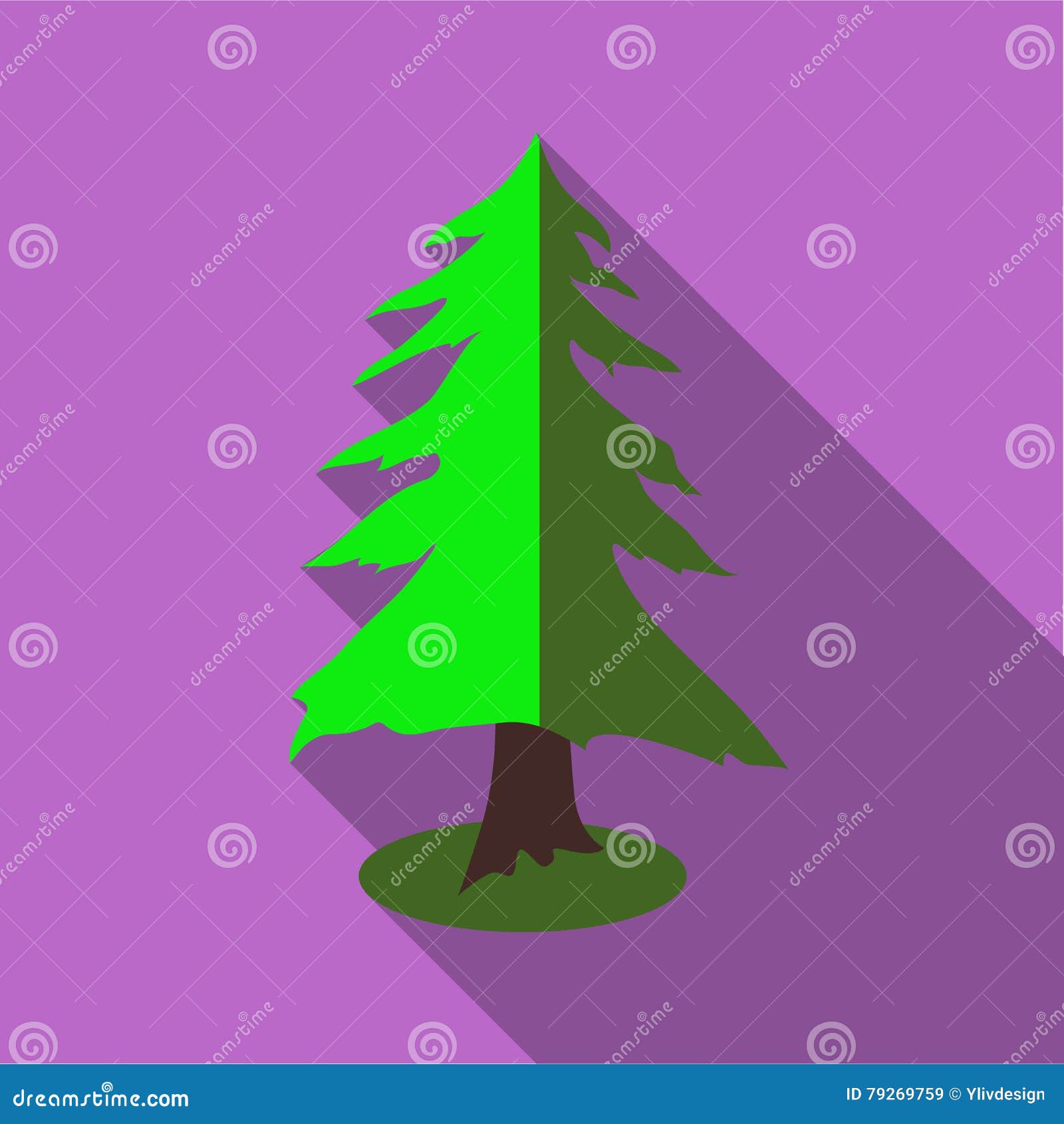 Spruce icon, flat style stock vector. Illustration of ecological - 79269759