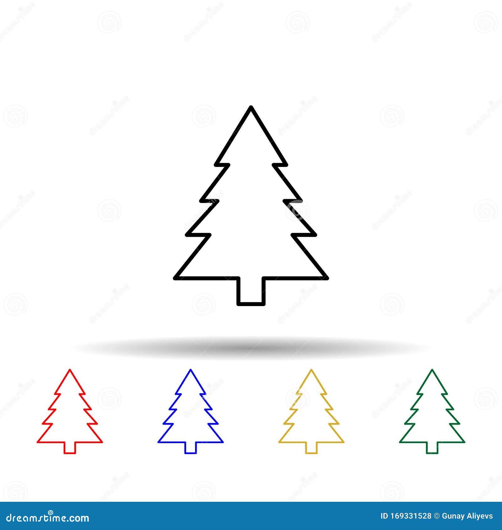 Spruce Multi Color Style Icon. Simple Thin Line, Outline Vector of Web ...