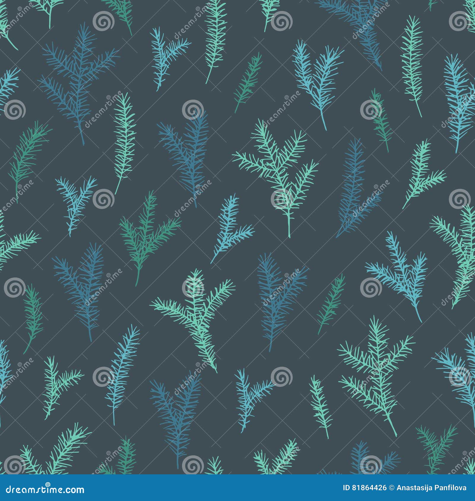 Spruce seamless pattern. stock vector. Illustration of decorative ...
