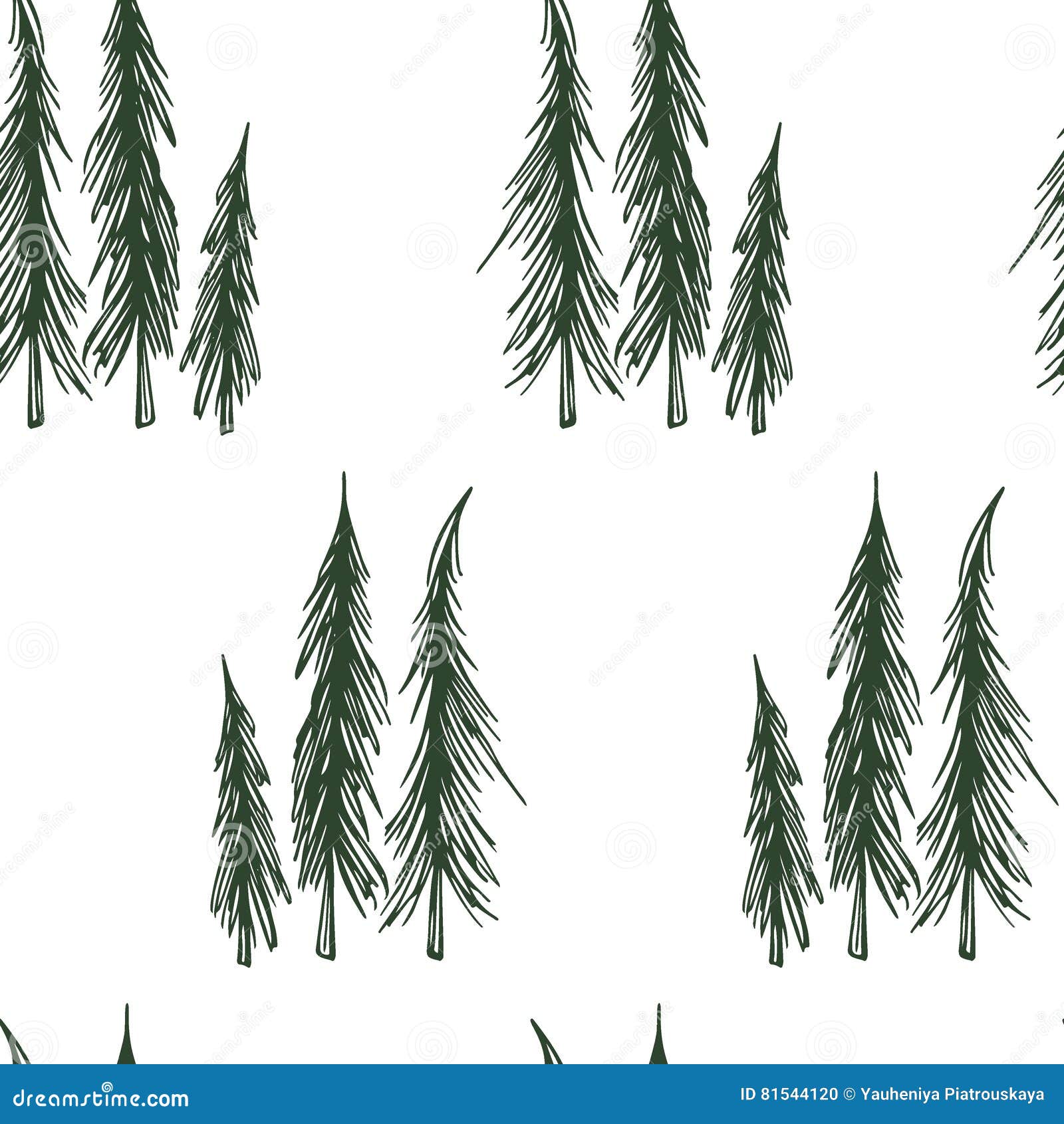 Spruce seamless pattern stock vector. Illustration of festive - 81544120