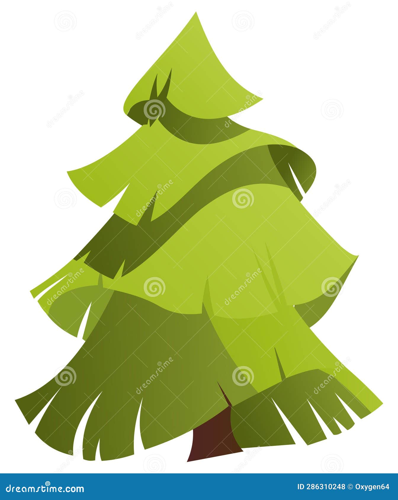 Spruce tree in the drawing stock vector. Illustration of abstract ...
