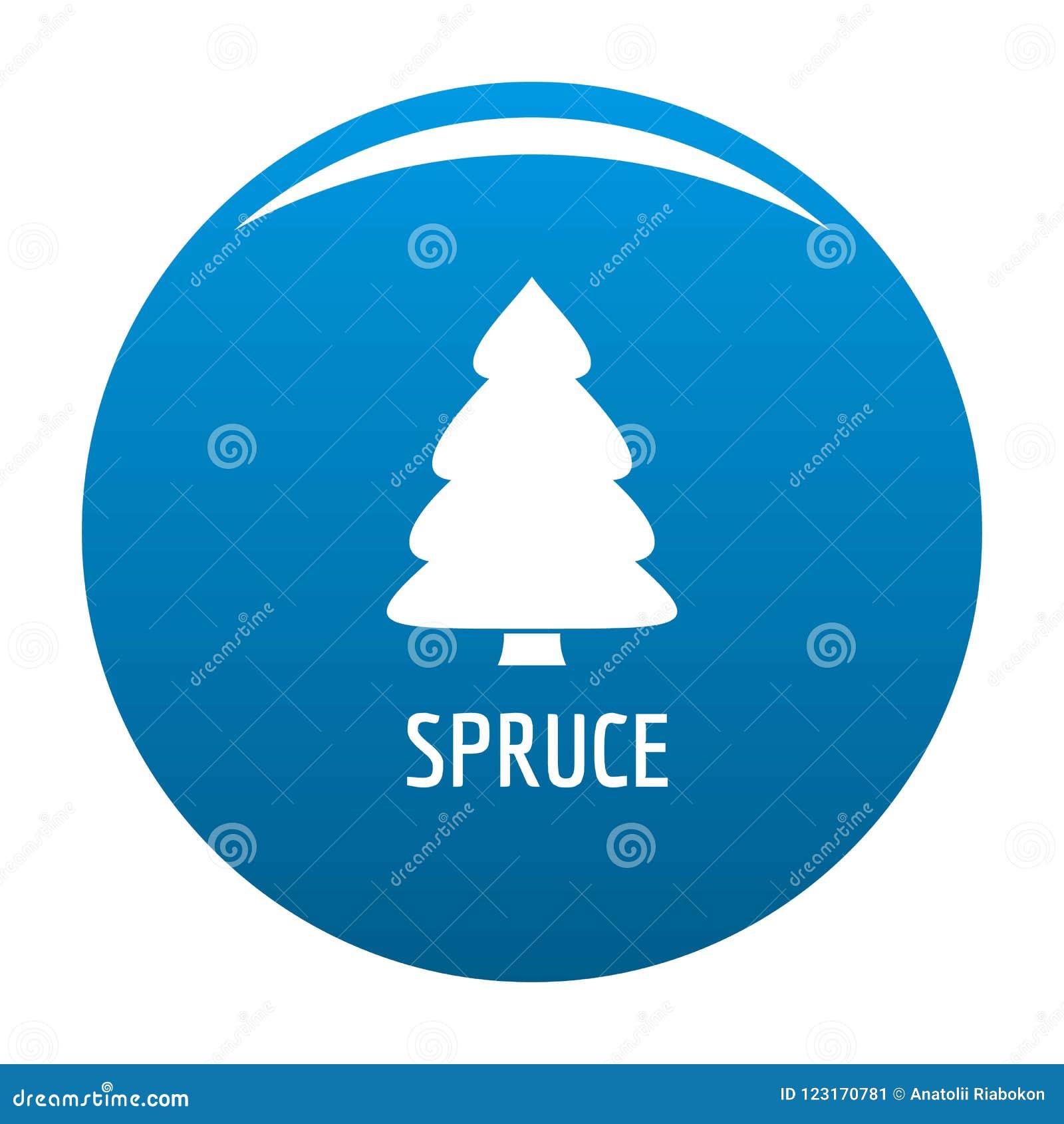 Spruce tree icon blue stock illustration. Illustration of branch ...