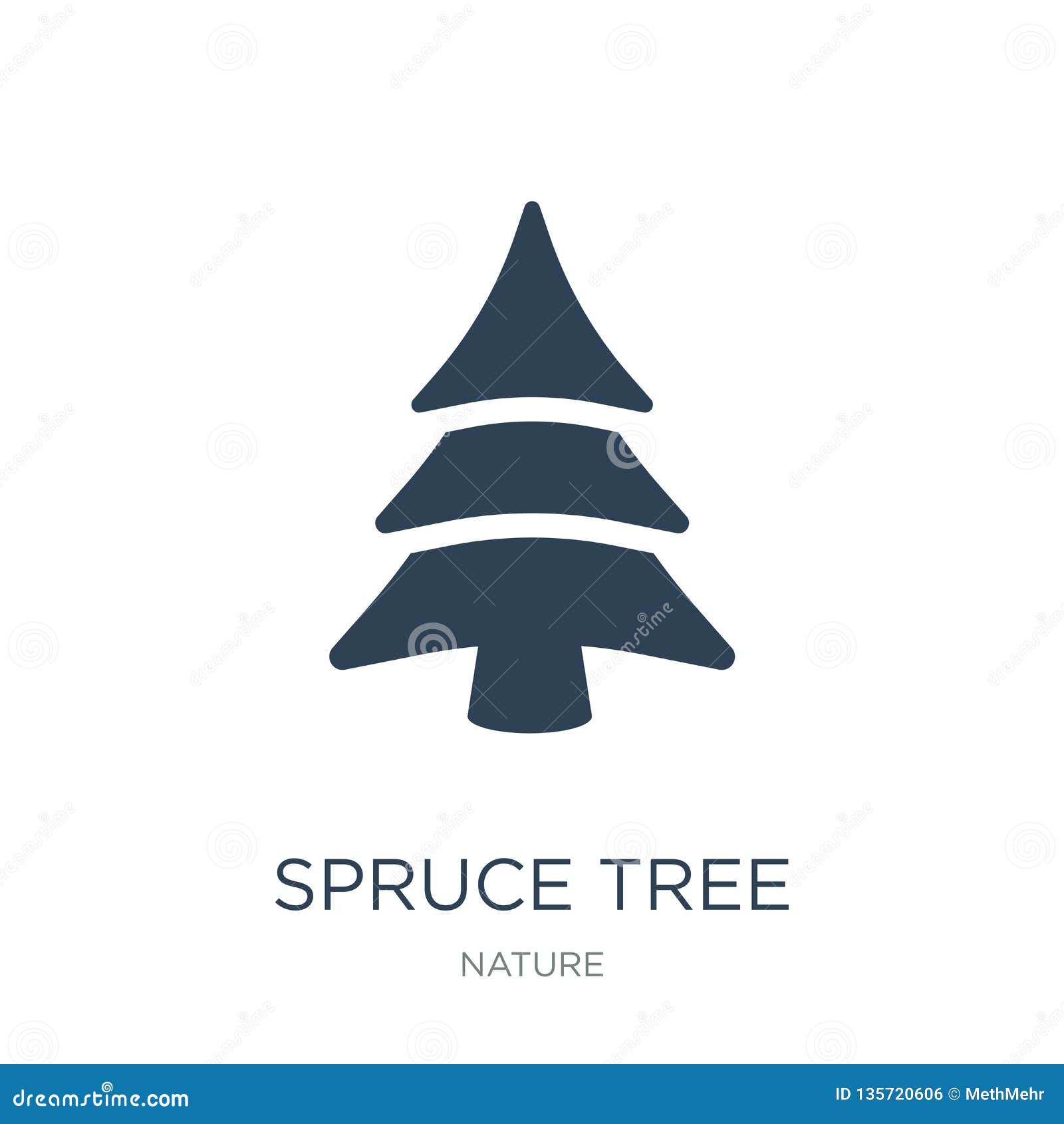 Spruce Tree Icon in Trendy Design Style. Spruce Tree Icon Isolated on ...