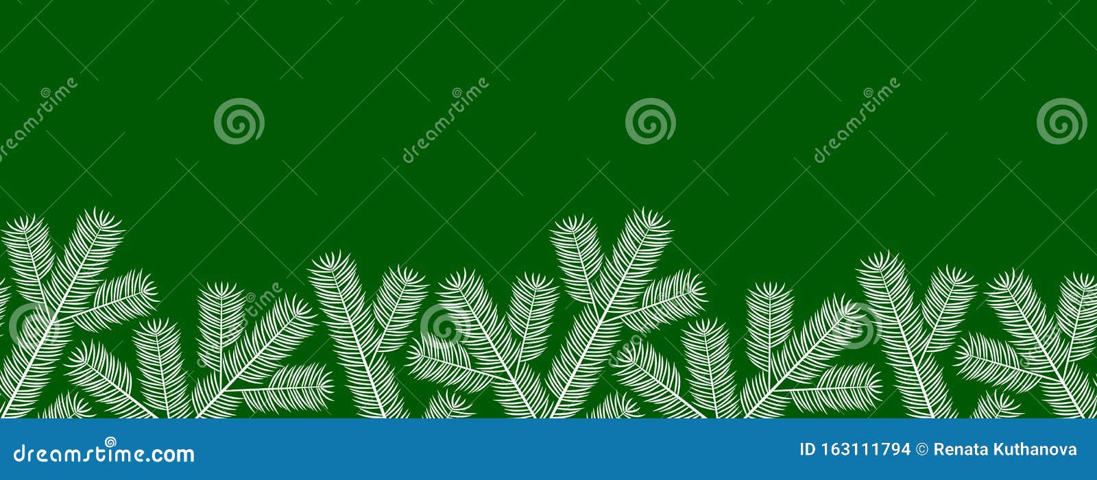 Spruce twigs border stock vector. Illustration of isolated - 163111794