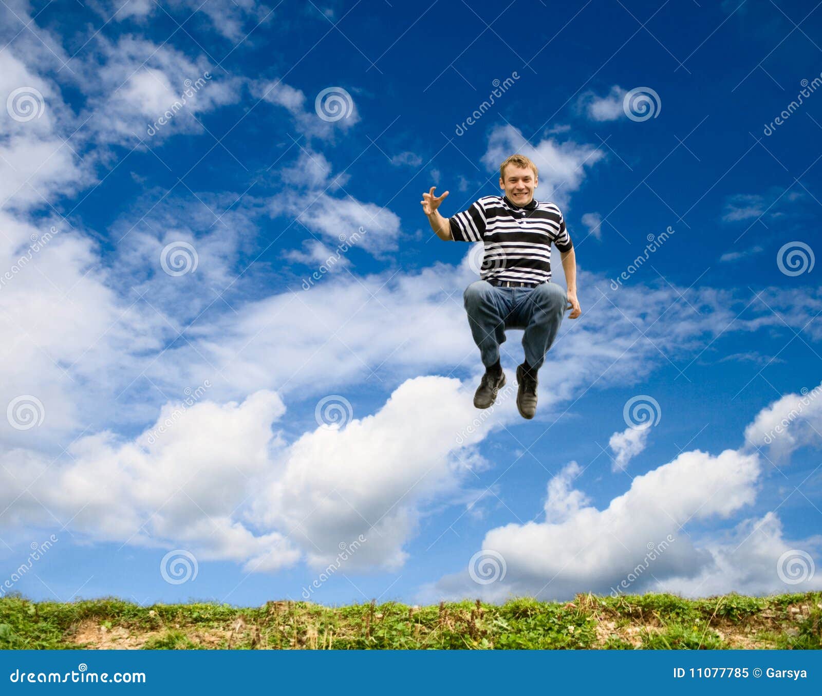 Sprung stockbild. Bild von blau, wiese, freiheit, nave - 11077785