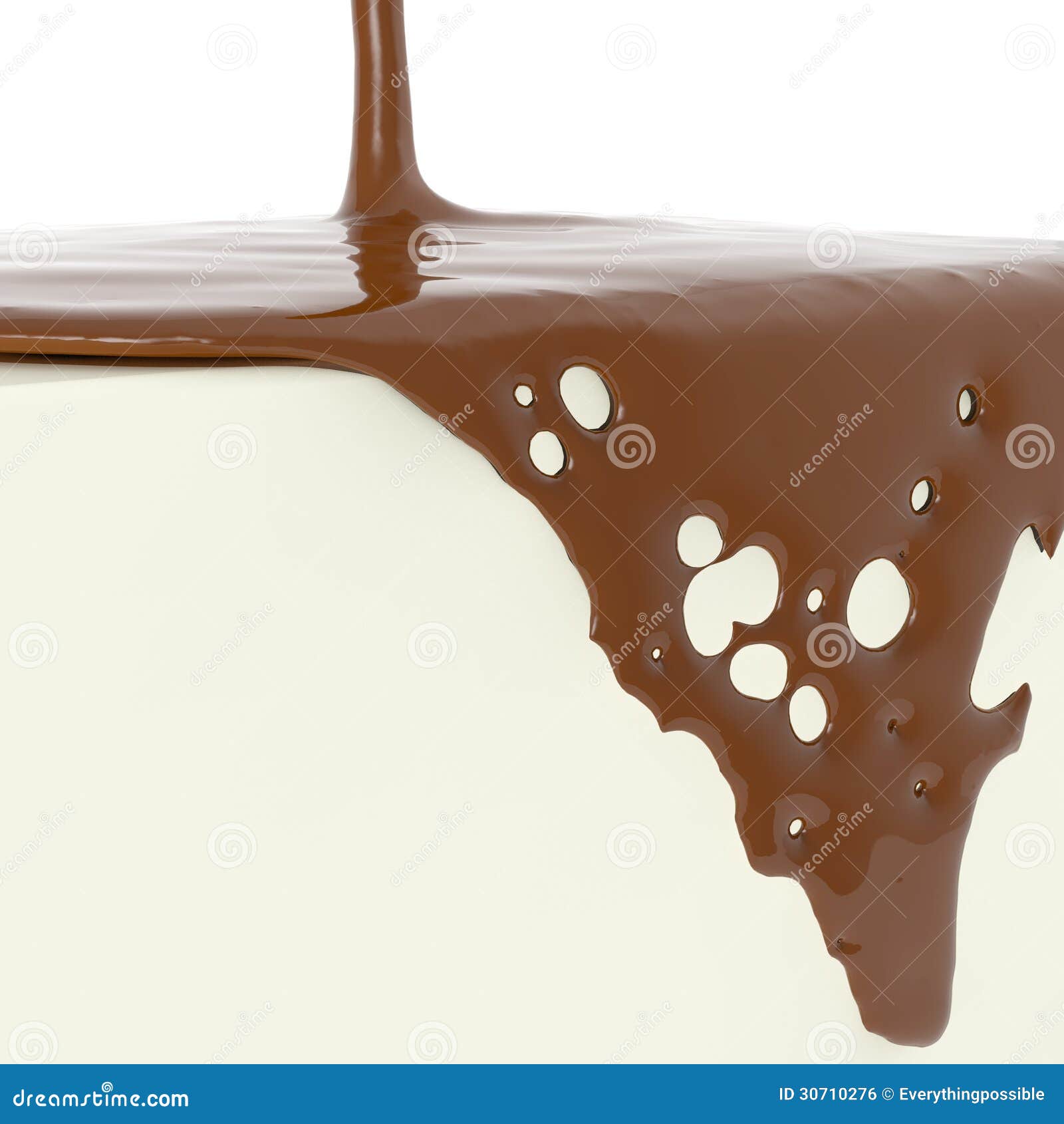 Spruzzata Della Colata Di Cioccolata Calda Marrone 3d Illustrazione di ...