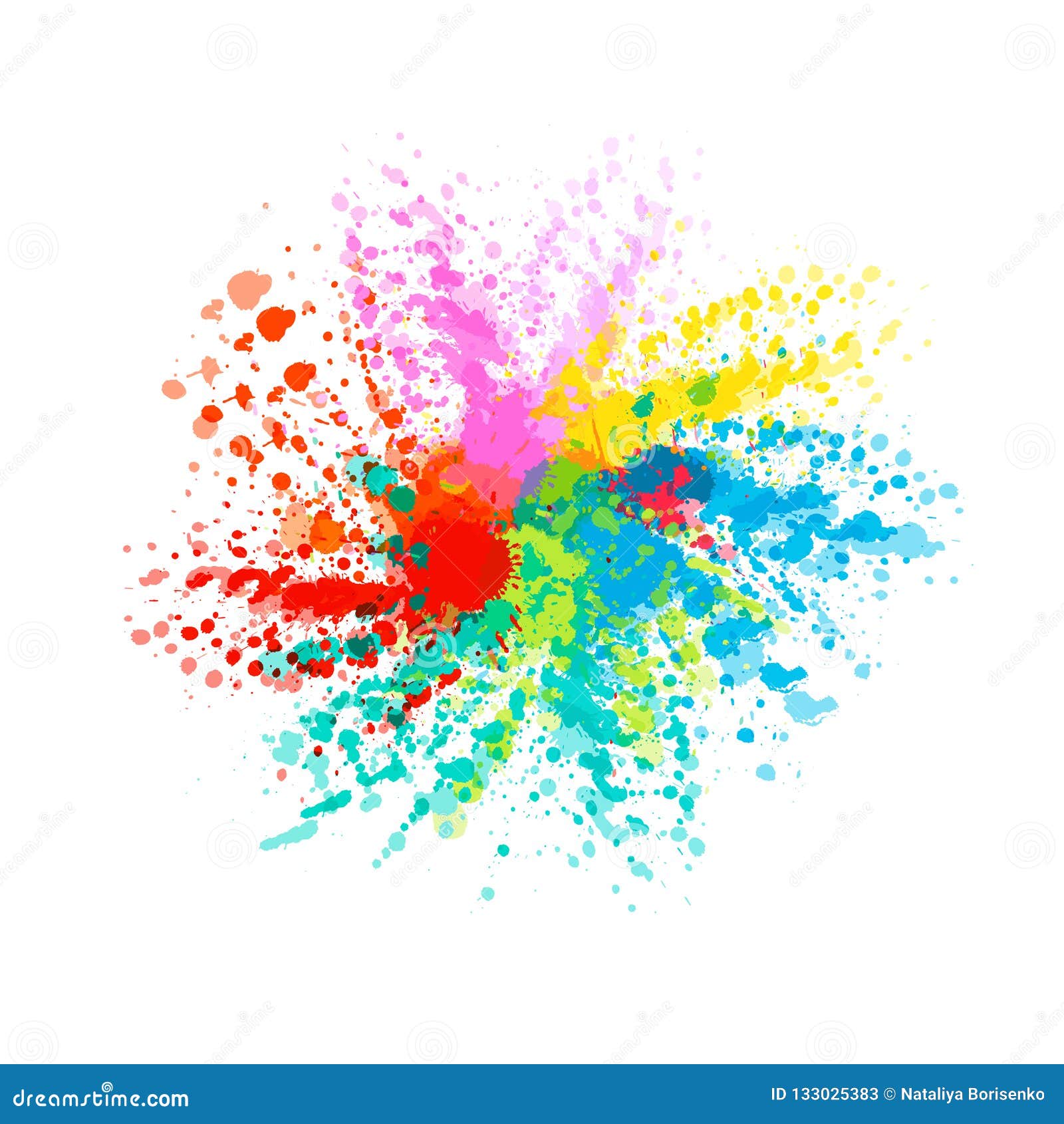 Spruzzata Variopinta Dell'acquerello Macchia Luminosa Multicolore Dell ...