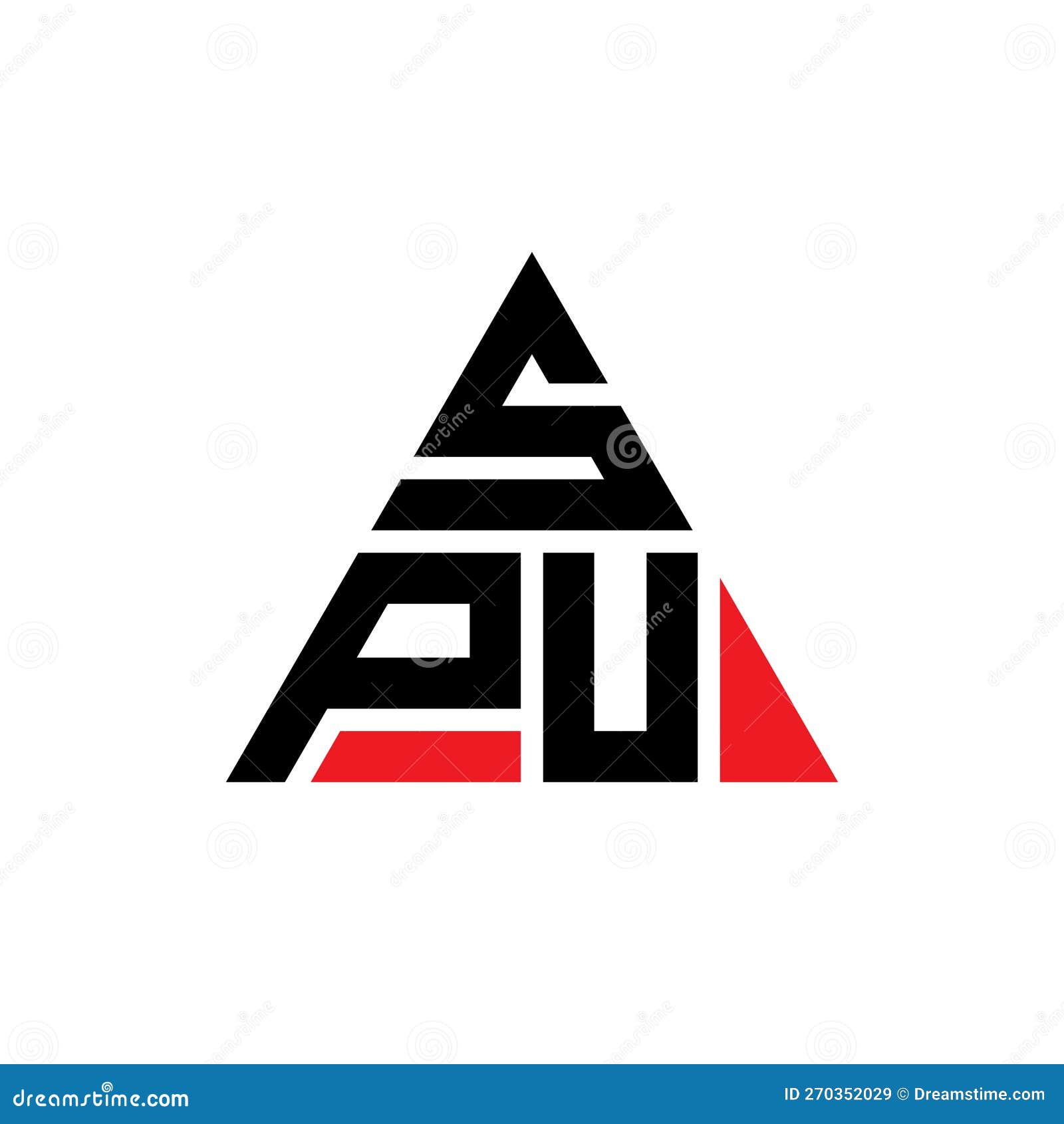 SPU Triangle Letter Logo Design with Triangle Shape. SPU Triangle Logo ...