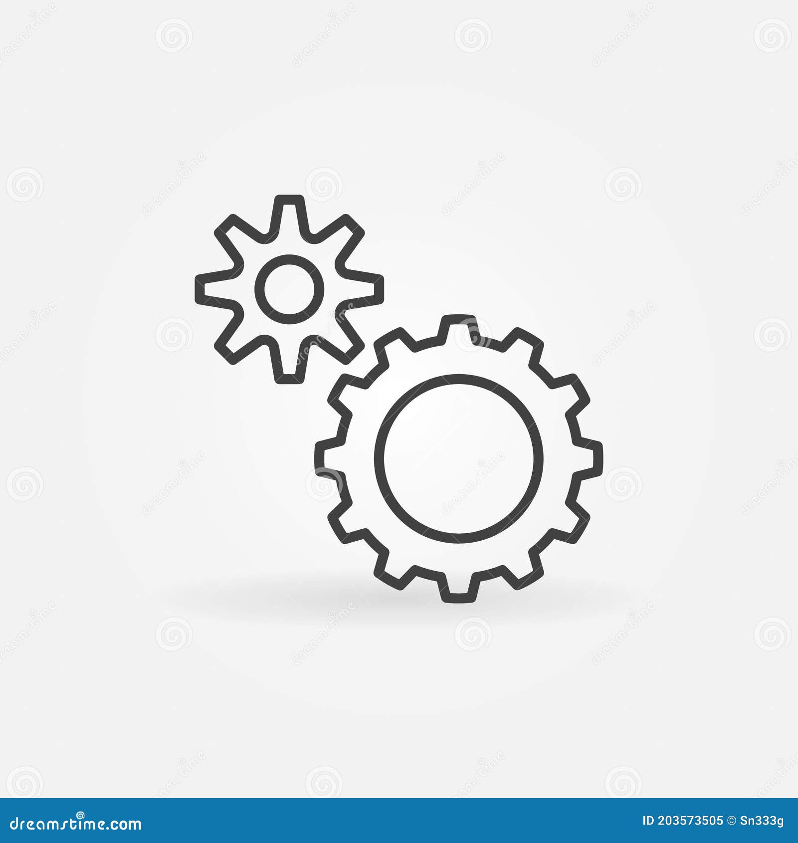 Spur Gear Vector Thin Line Concept Icon Stock Vector - Illustration of ...