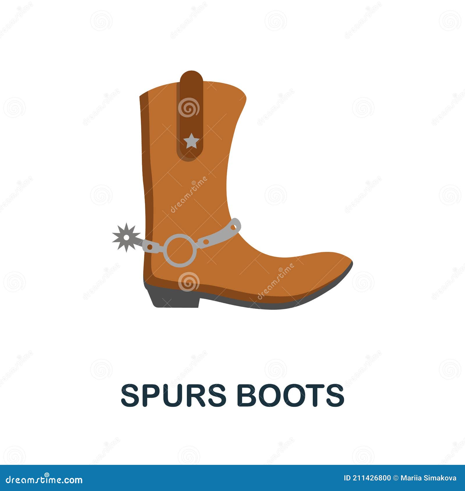Spurs Boots Flat Icon. Color Simple Element from Wild West Collection ...