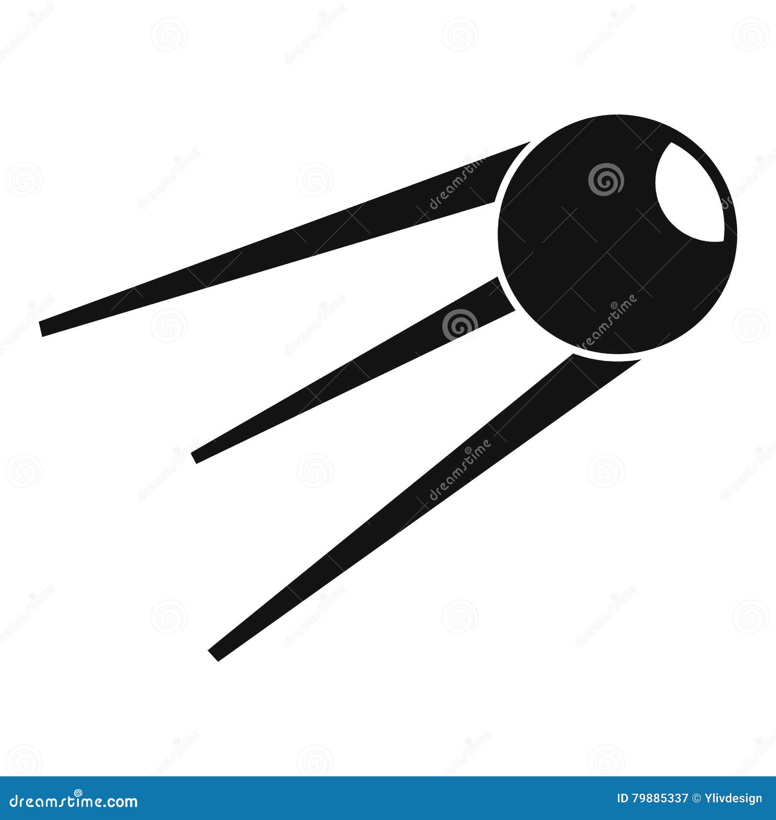 Sputnik icon, simple style stock vector. Illustration of earth - 79885337