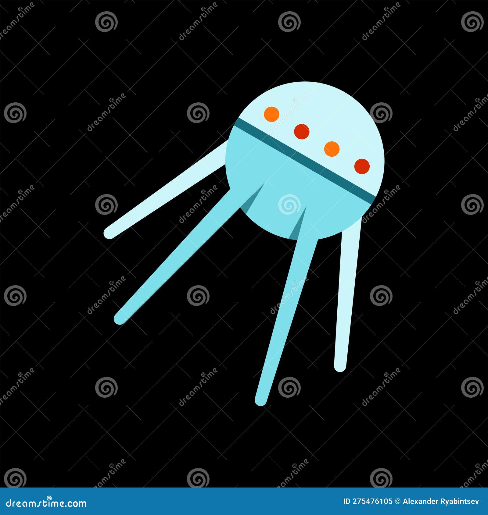 Sputnik Icon. Soviet Sputnik. First Artificial Satellite Vector Icon ...