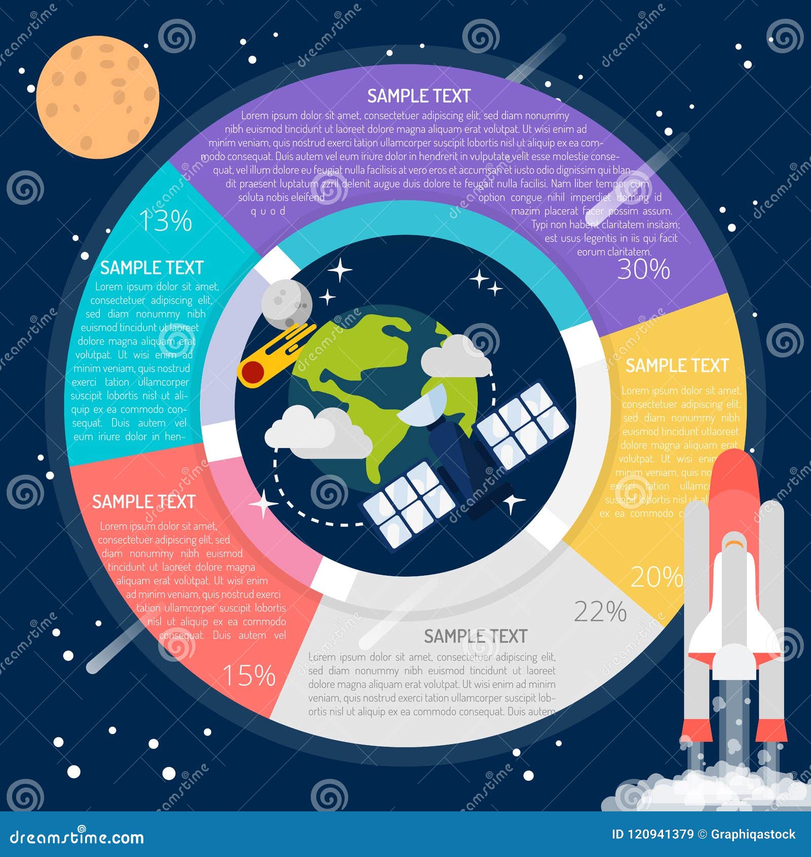 Sputnik Infographic иллюстрация вектора. иллюстрации насчитывающей ...