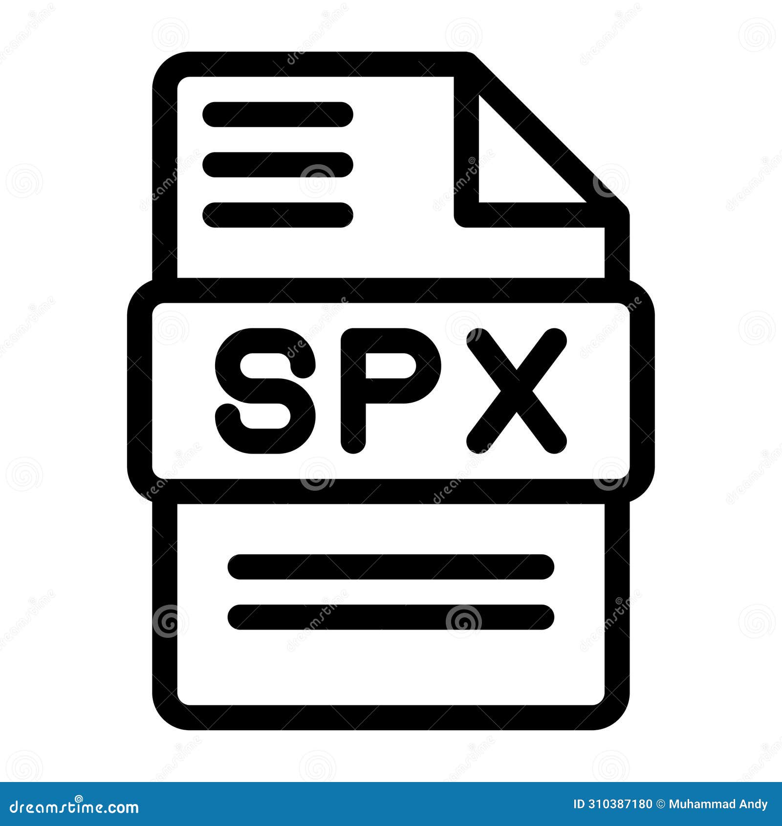 Spx File Type Icons. Audio Extension Icon Outline Design Stock Vector ...