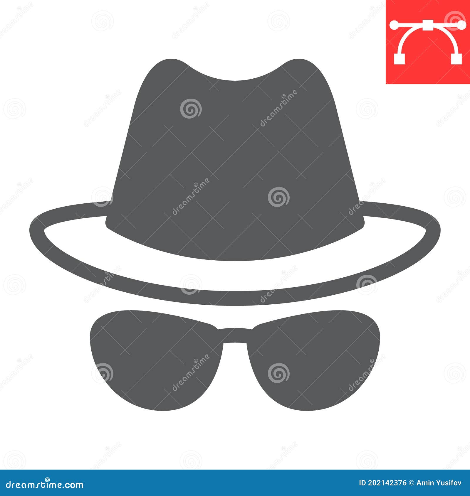 Spy Agent Glyph Icon, Security and Detective, Hacker Sign Vector ...