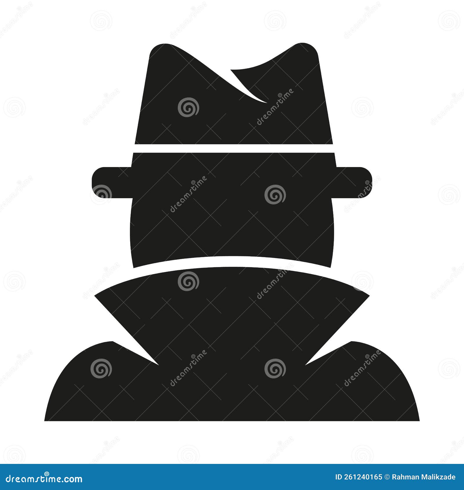 Spy Agent Searching Icon. Anonymous or Incognito Vector Illustration ...