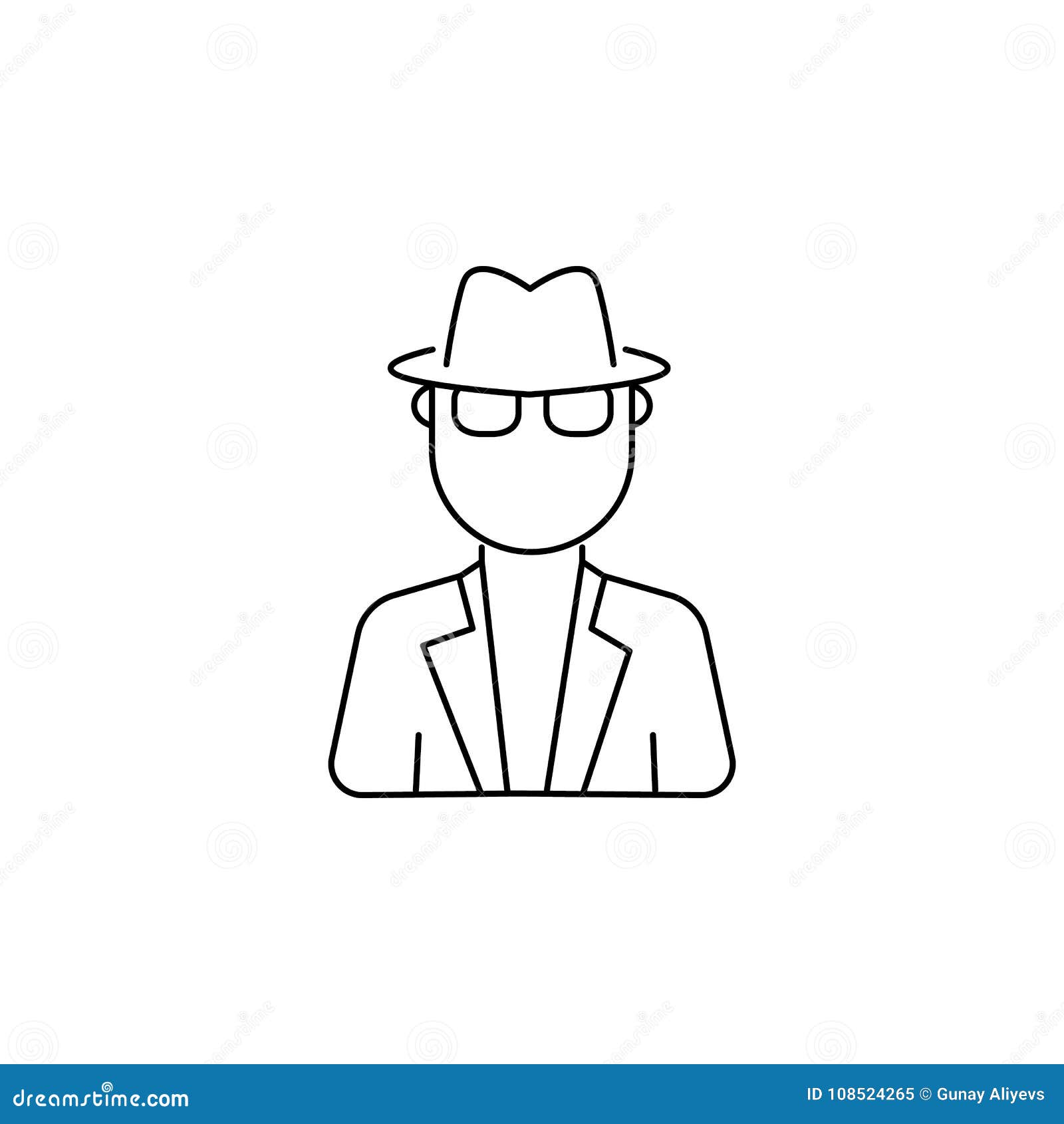 Spy avatar icon stock illustration. Illustration of coat - 108524265