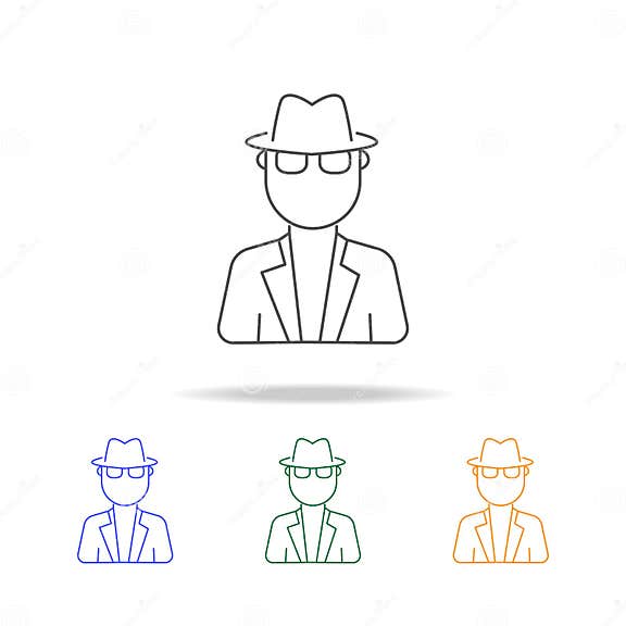 Spy Avatar Multicoloured Icons. Element of Profession Avatar of for ...