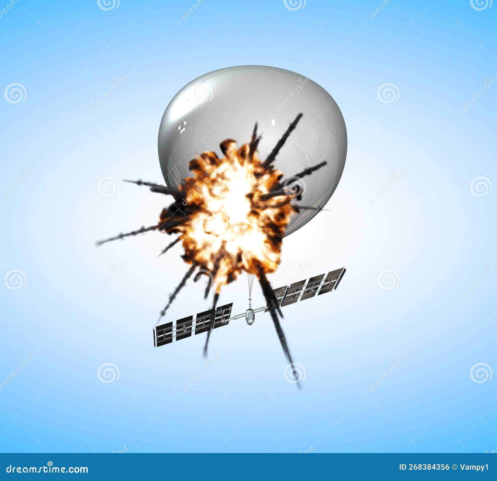 Spy Balloon. Weather Balloon with Solar Panels. View from the Ground ...