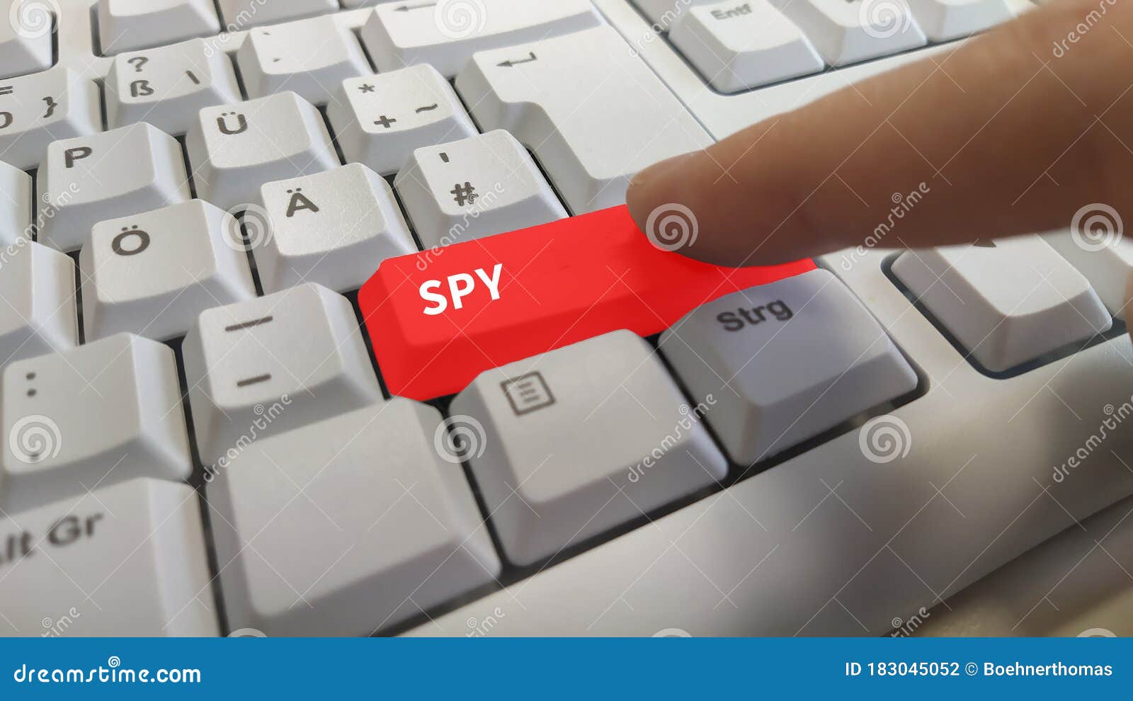 Spy Button on a Computer Keyboard. Stock Photo - Image of access ...