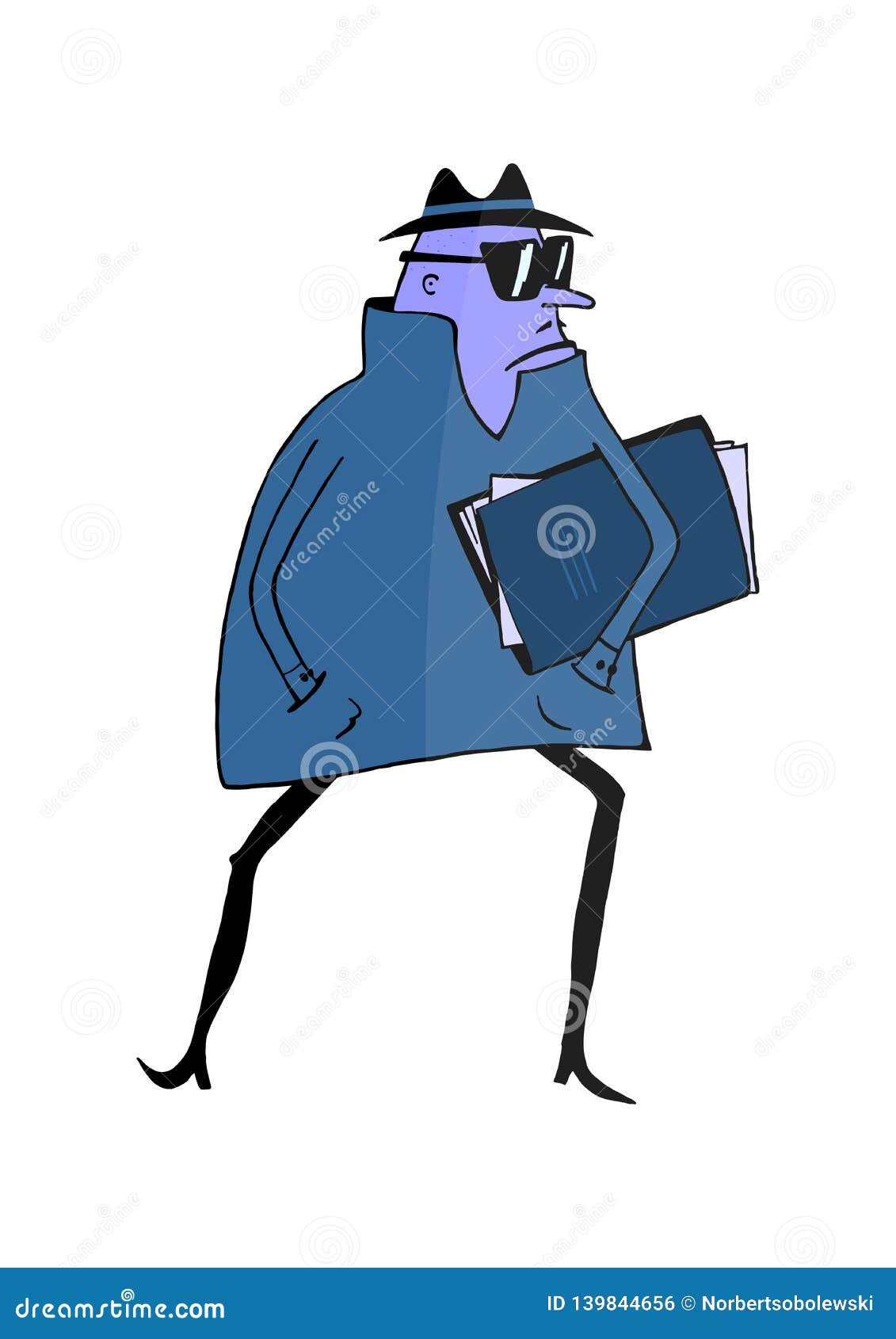 Cartoon spy. stock vector. Illustration of anonymous - 139844656
