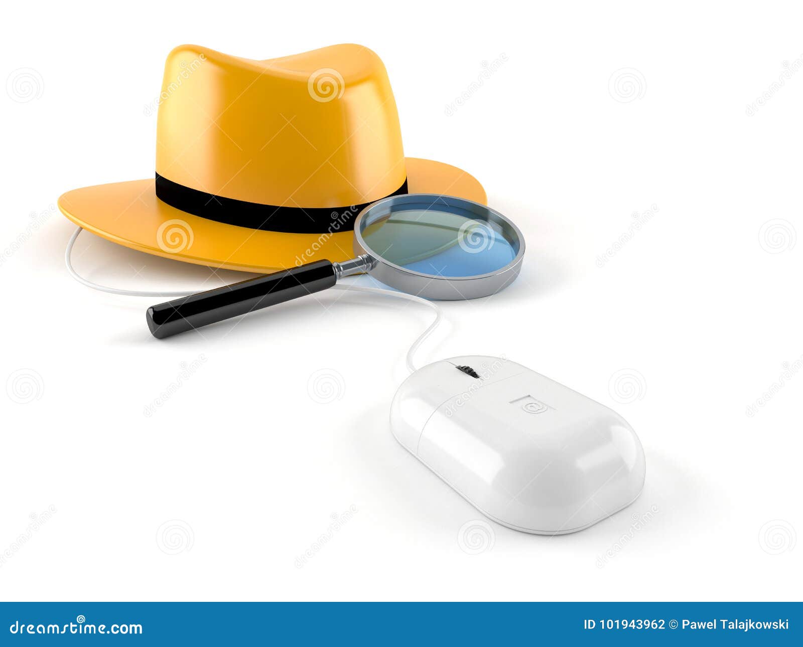 Spy Concept with Computer Mouse Stock Illustration - Illustration of ...