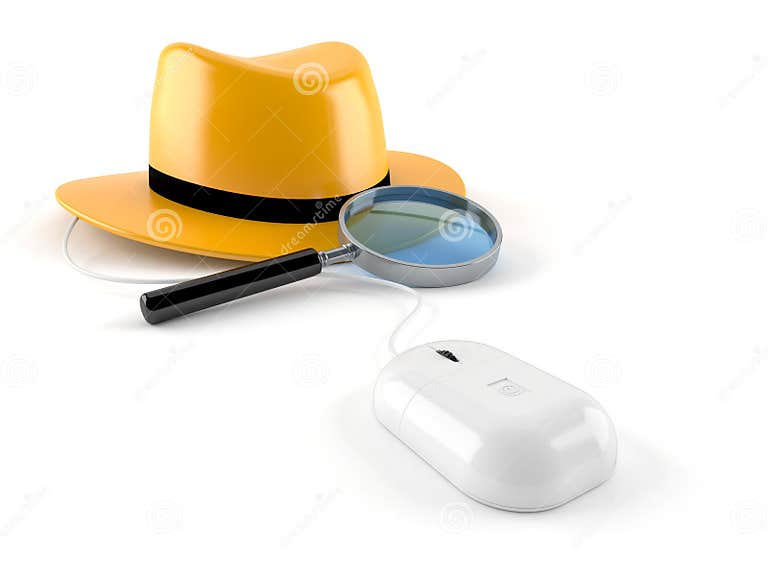 Spy Concept with Computer Mouse Stock Illustration - Illustration of ...