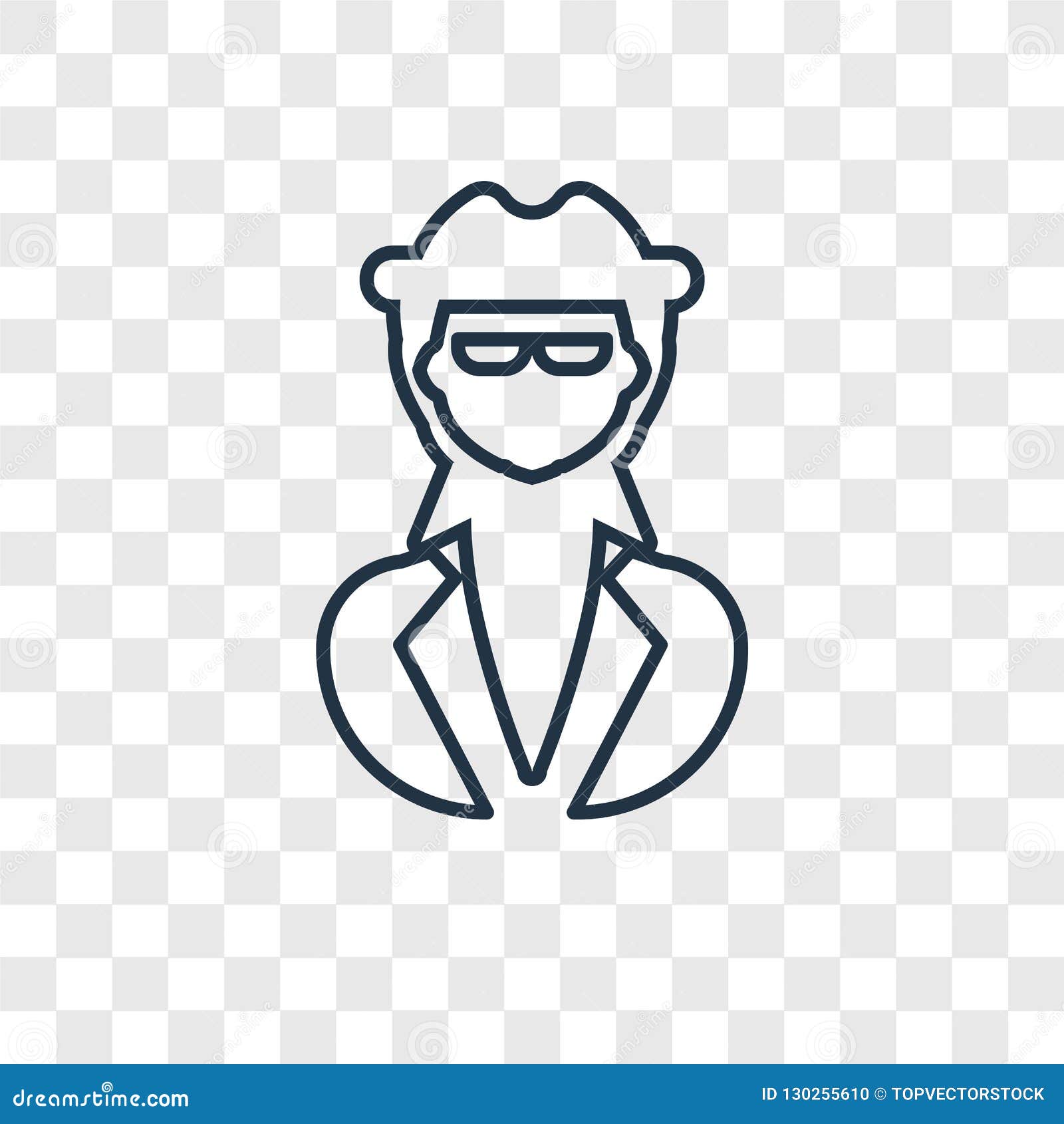 Spy Concept Vector Linear Icon Isolated on Transparent Background, Spy ...