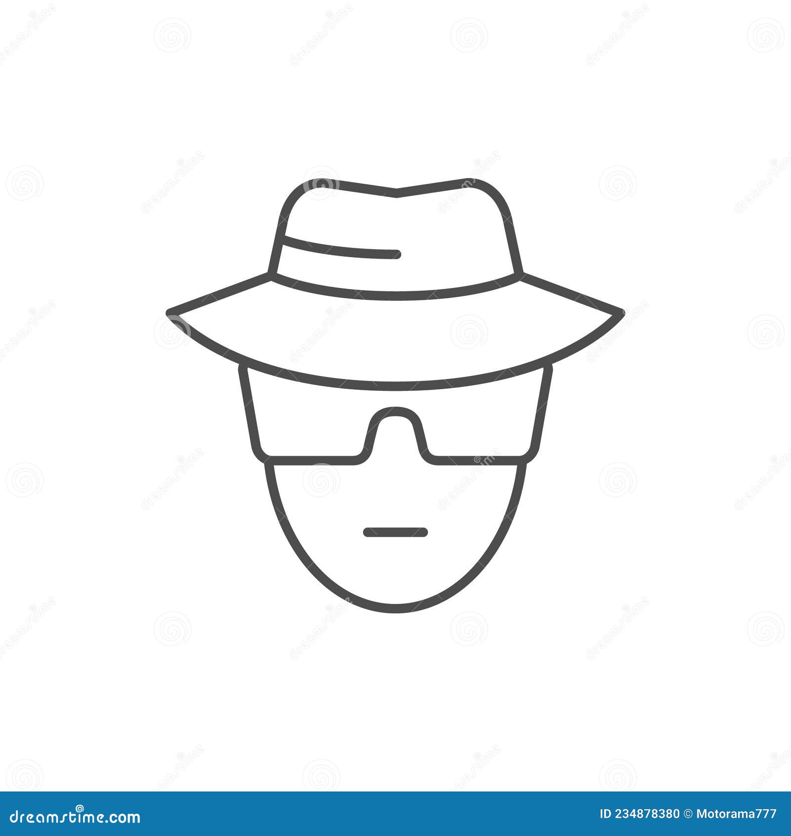 Spy or Detective Line Outline Icon Stock Vector - Illustration of ...