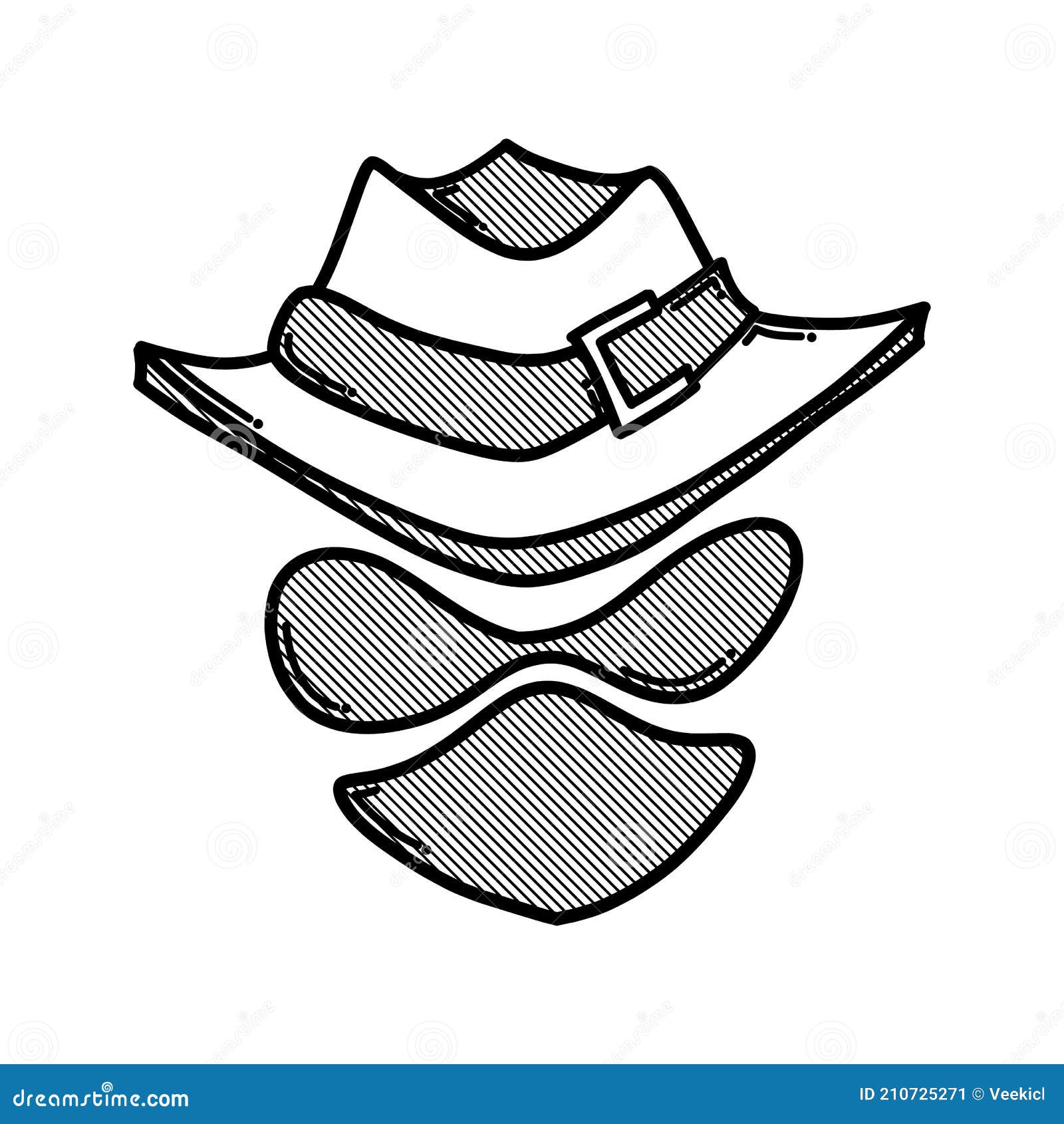 Spy Doodle Vector Icon. Drawing Sketch Illustration Hand Drawn Line ...