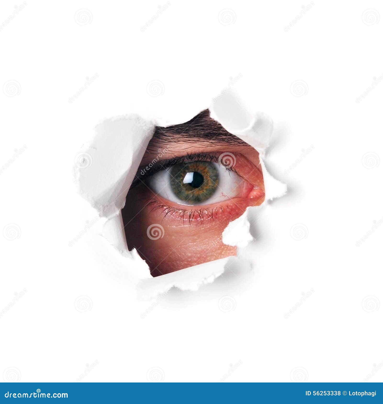 Spy Eye Watching through a Hole Stock Photo - Image of confidential ...