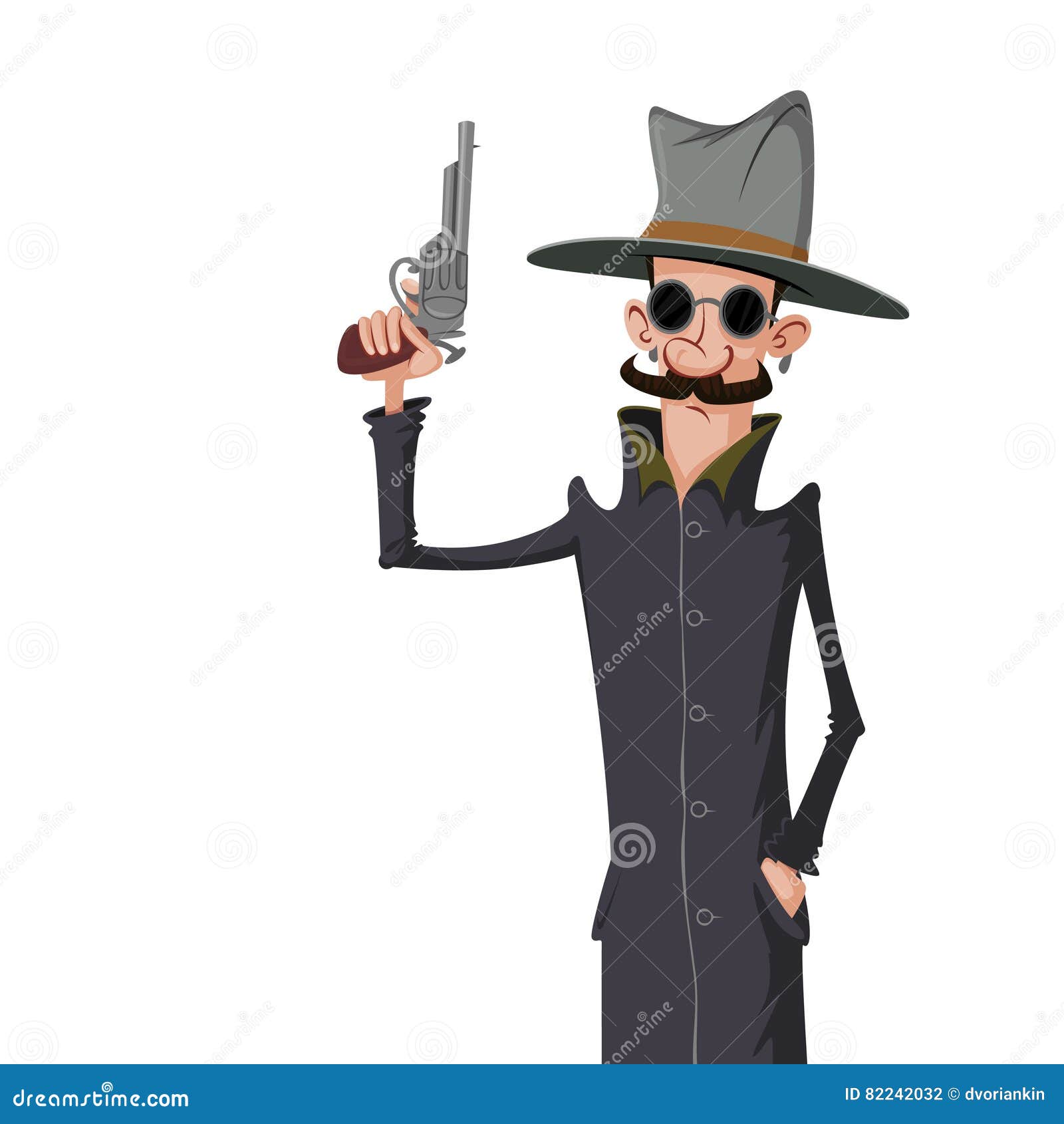 Spy With Gun Stock Vector Illustration Of Killer Robber 82242032