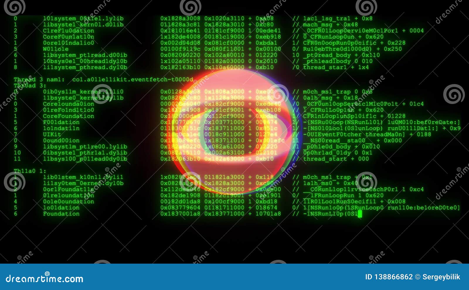 Spy Hacker Wathing Eye with Encrypted Fast Long Scrolling Programming Security Hacking Code Data ...