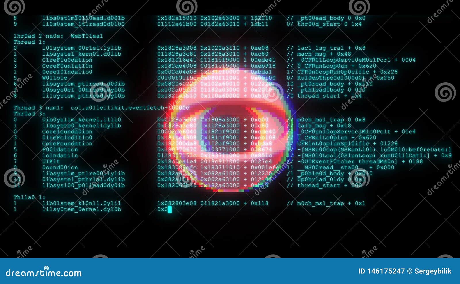Spy Hacker Wathing Eye With Encrypted Programming Security Hacking Code Data Flow Stream On