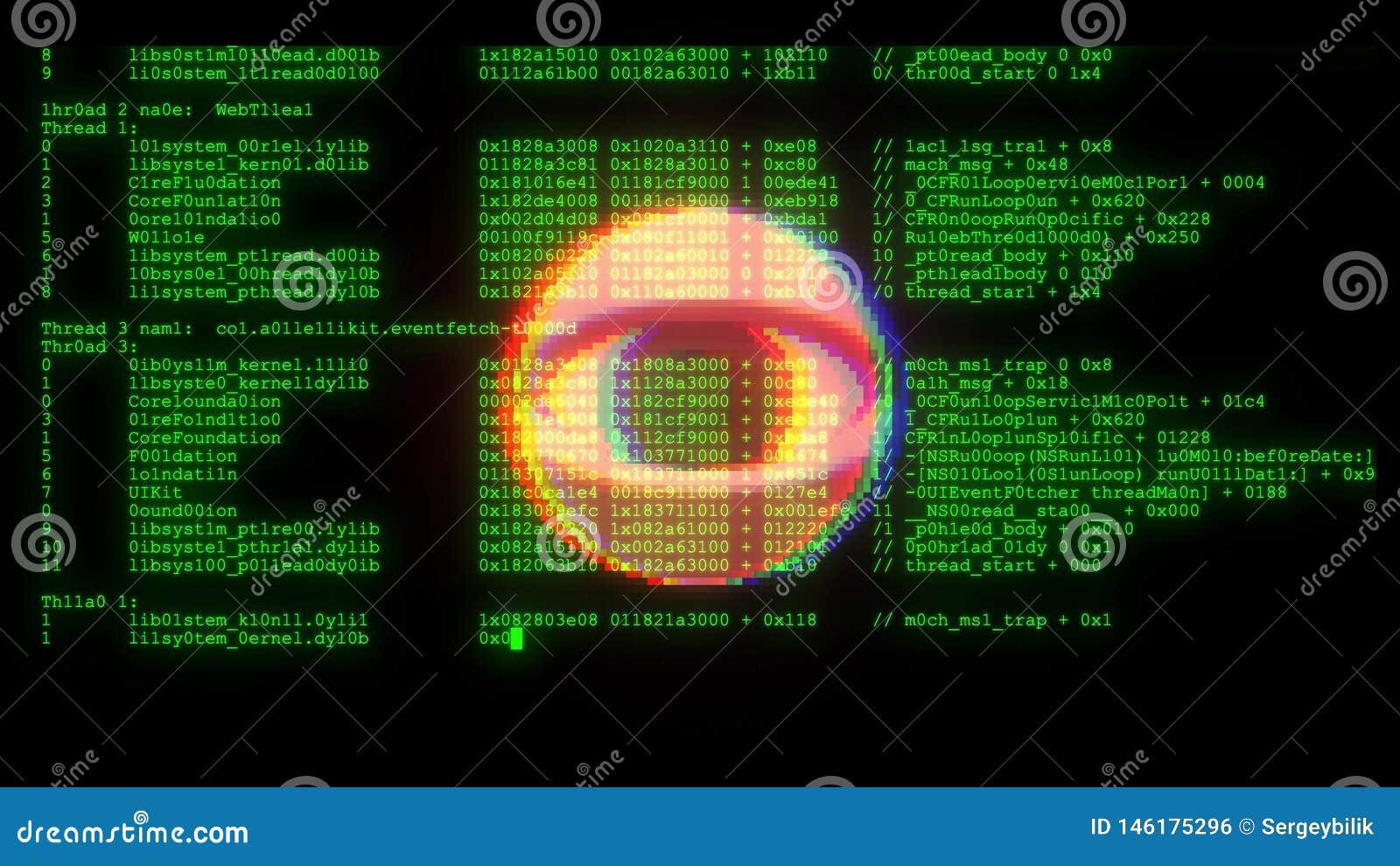 Encrypted Programming Security Hacking Code Data Flow Stream On Display New Quality Numbers ...
