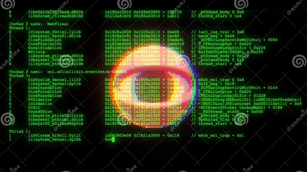 Spy Hacker Wathing Eye with Encrypted Programming Security Hacking Code Data Flow Stream on ...