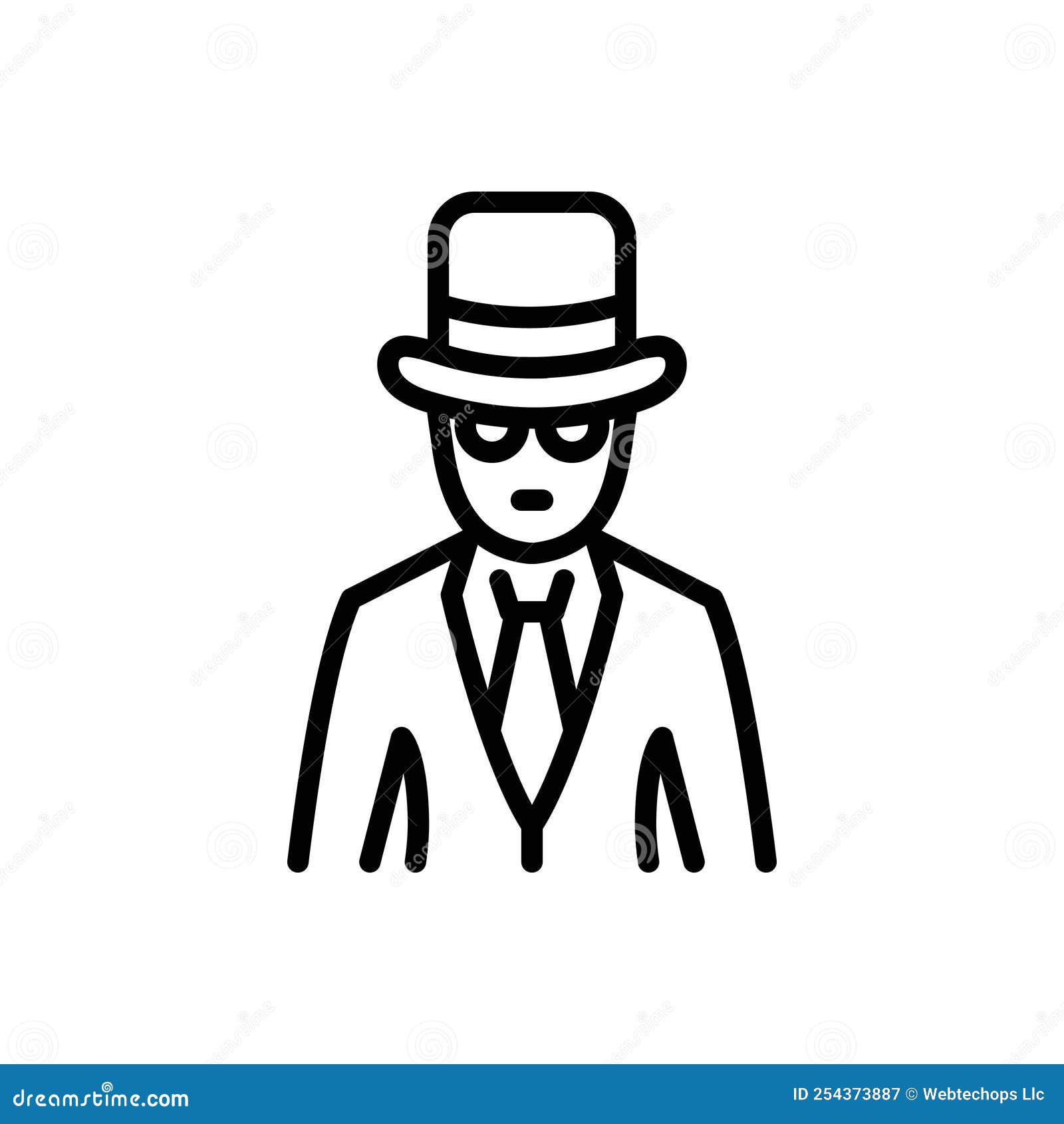 Black Line Icon for Spy, Agent and Scout Stock Illustration ...