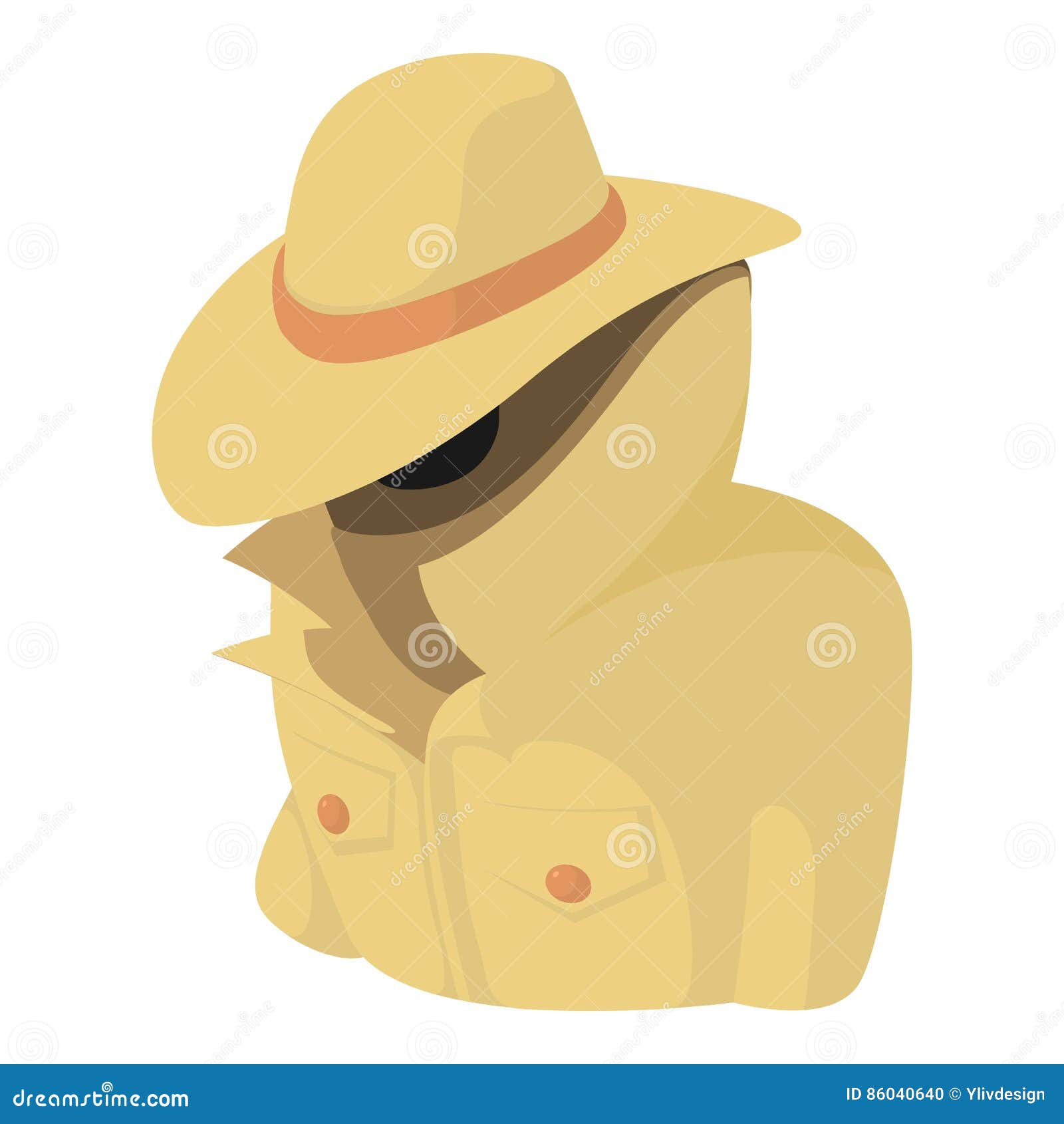 Spy icon, cartoon style stock vector. Illustration of suit - 86040640