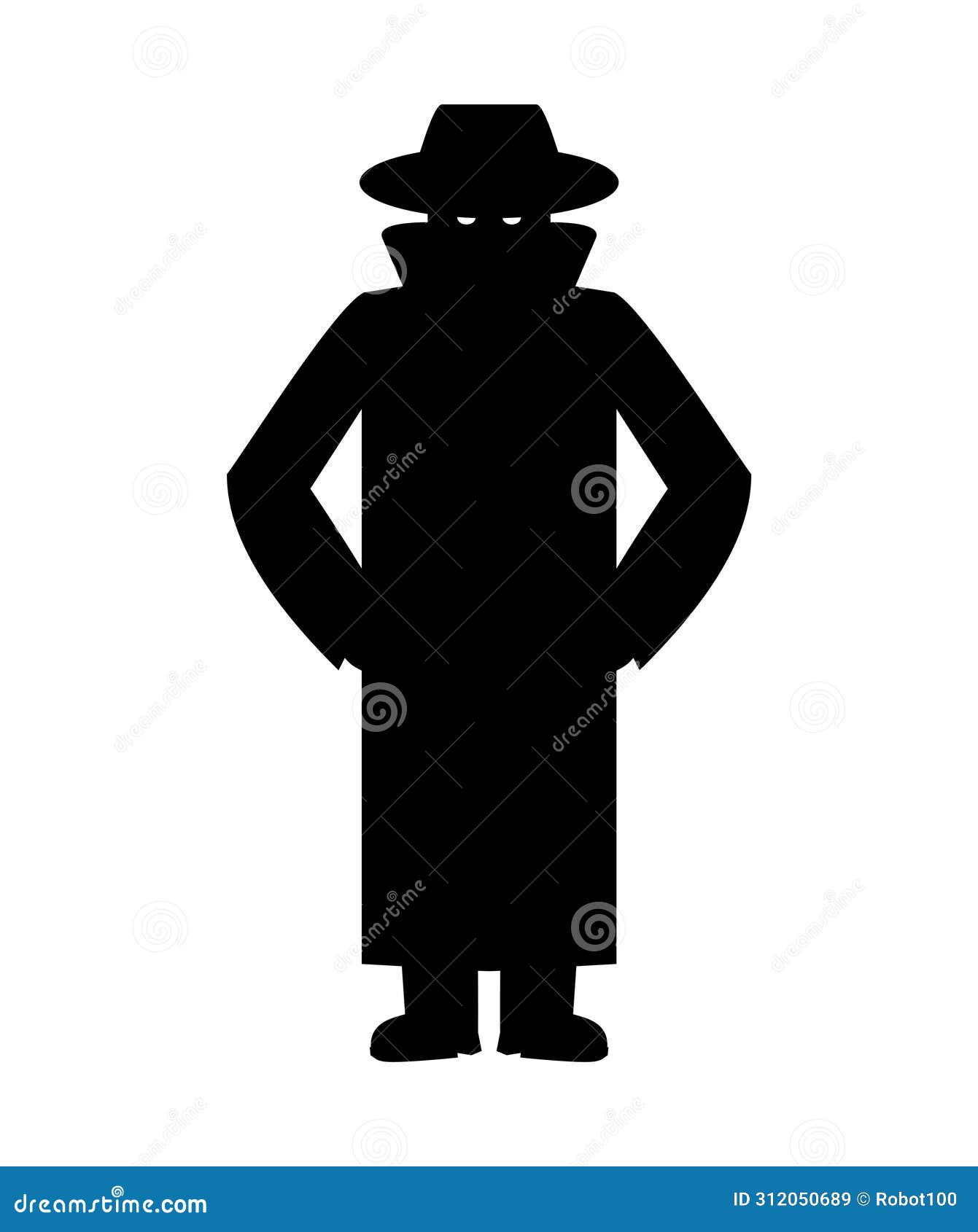 Spy Icon. Silhouette Secret Agent Symbol Stock Vector - Illustration of ...