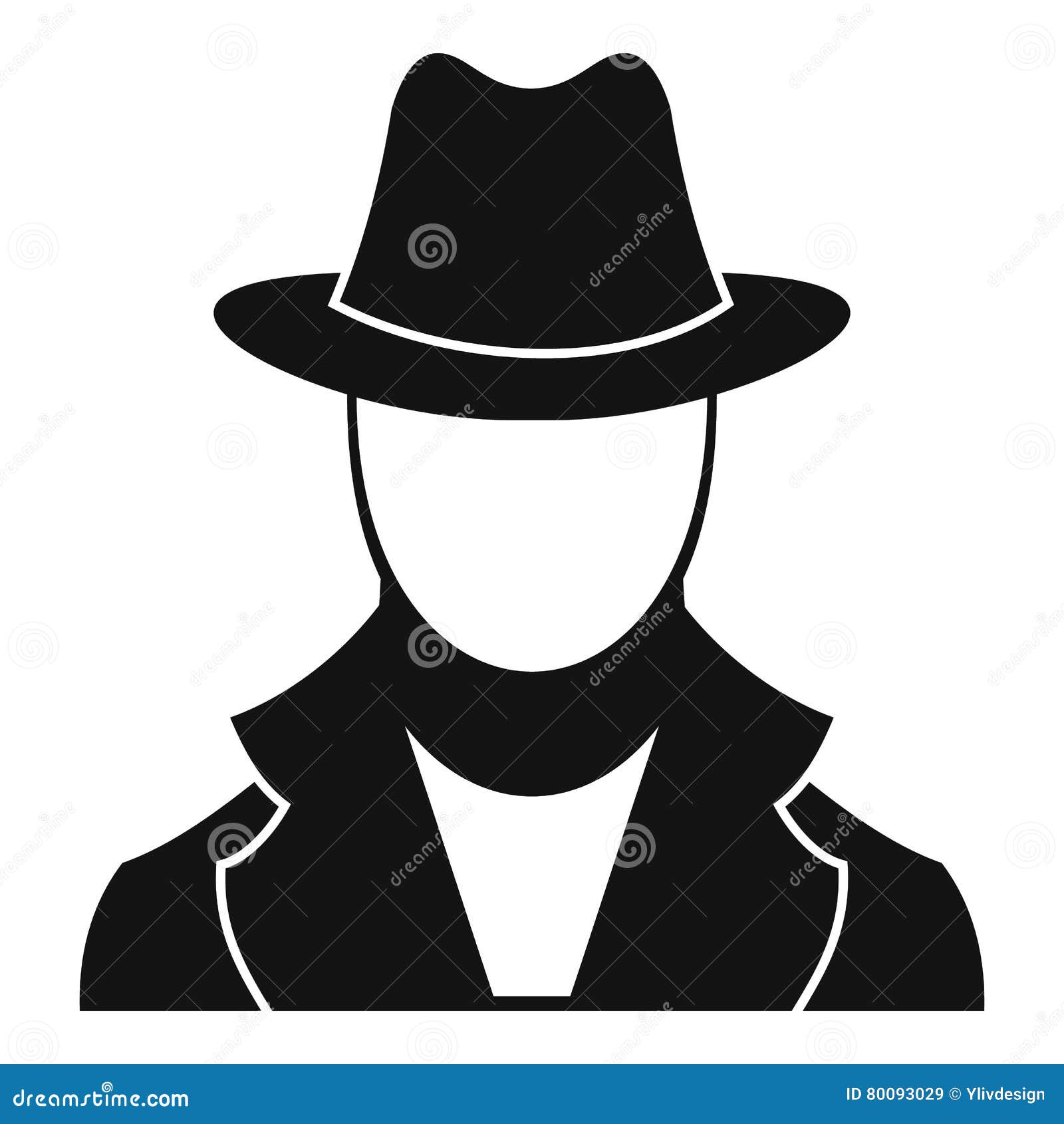 Spy icon, simple style stock vector. Illustration of inspector - 80093029
