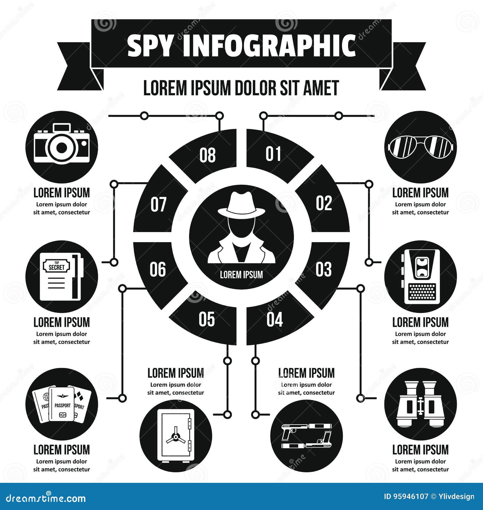 Spy Infographic Concept, Simple Style Stock Vector - Illustration of ...