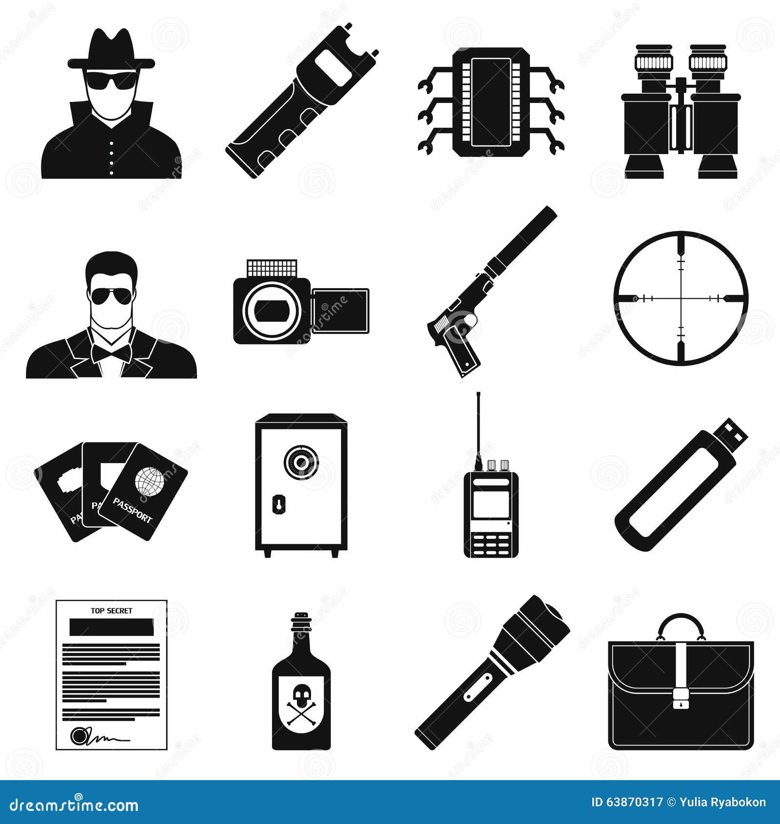 Spy simple icons stock vector. Illustration of avatar - 63870317