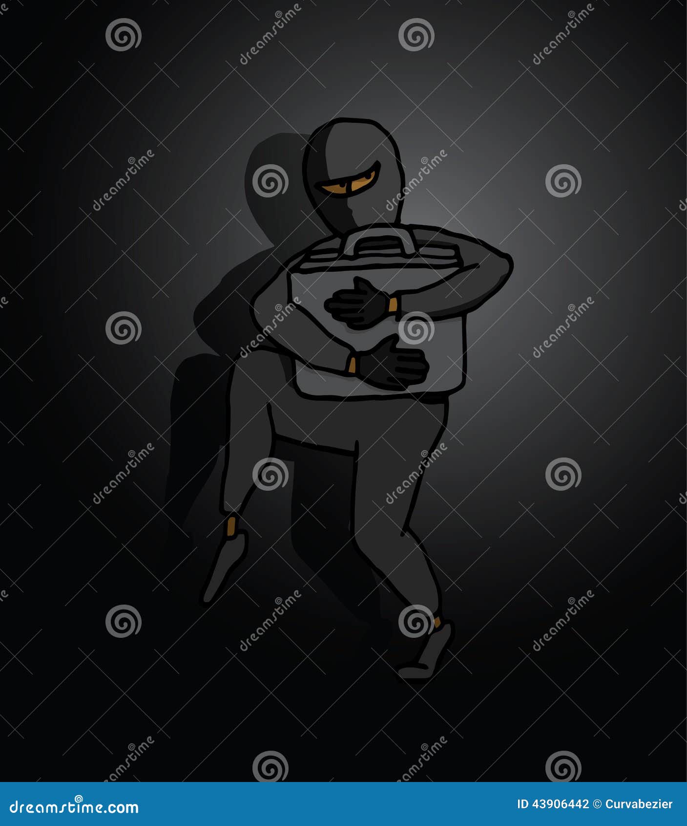 Spy Stealing Valuable Briefcase with Secrets Stock Vector ...