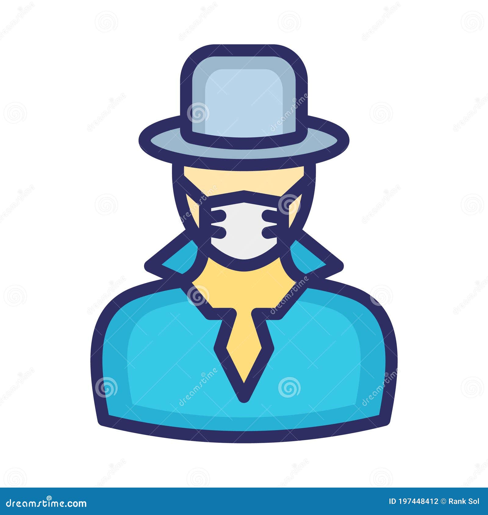 Spy Wearing Mask Vector Icon Which Can Easily Modify or Edit Stock ...