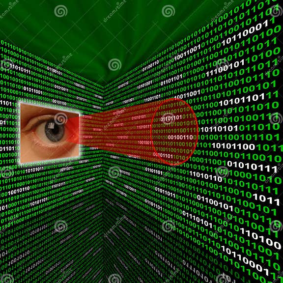 Spyware Eye Scanning Binary Code Stock Image - Image of data ...