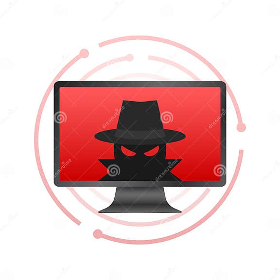Spyware, Internet Technology. Stop Sign, Web Icon. Danger Symbol ...