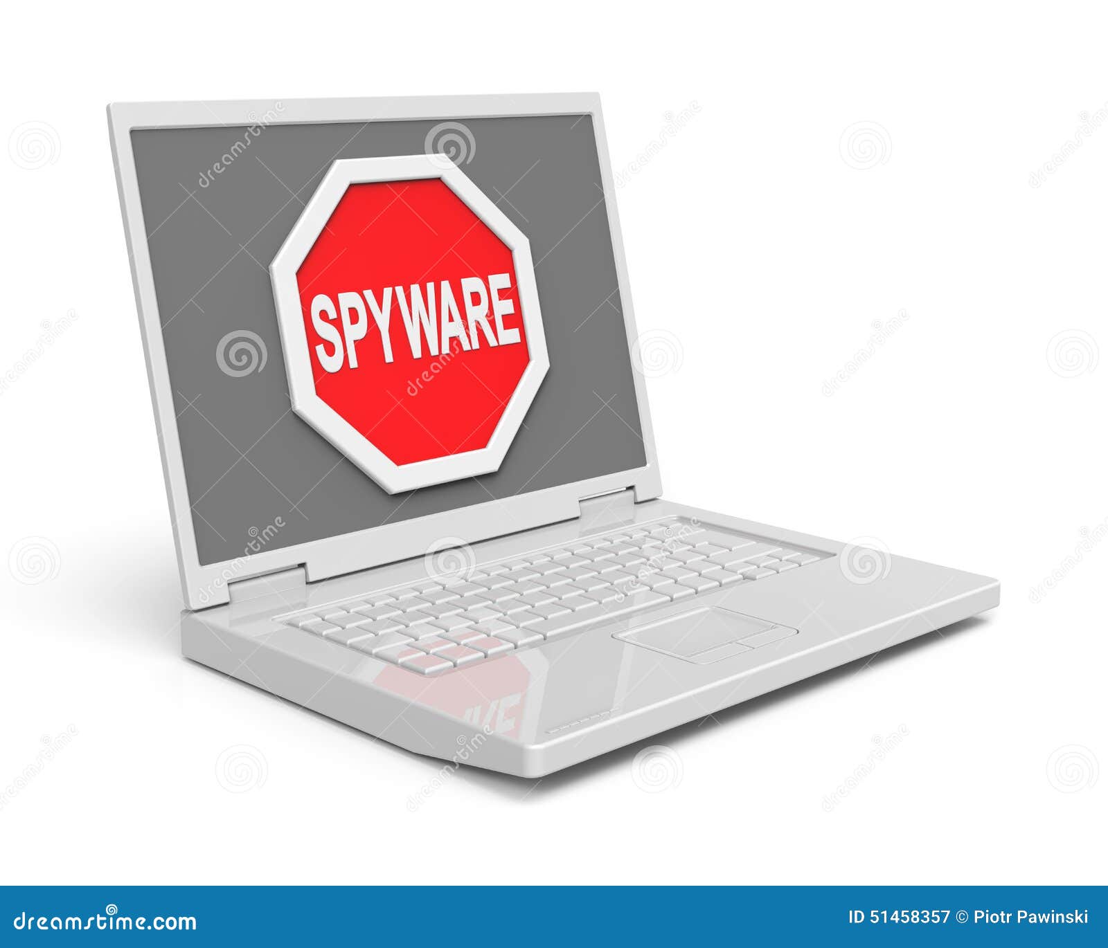 Spyware Warning Sign on Laptop Screen. Stock Illustration ...